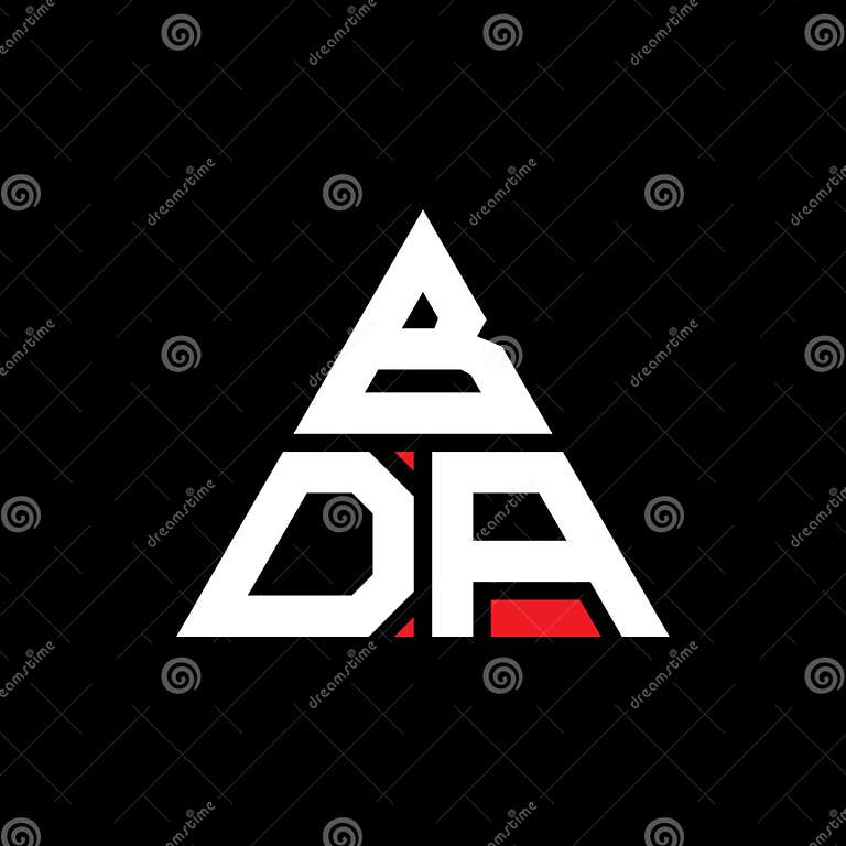 BDA Triangle Letter Logo Design with Triangle Shape. BDA Triangle Logo ...