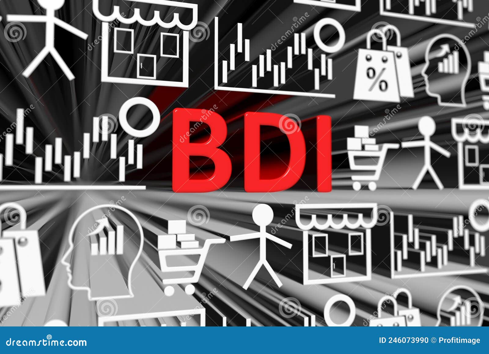 BDI Concept Blurred Background 3d Stock Illustration - Illustration of ...