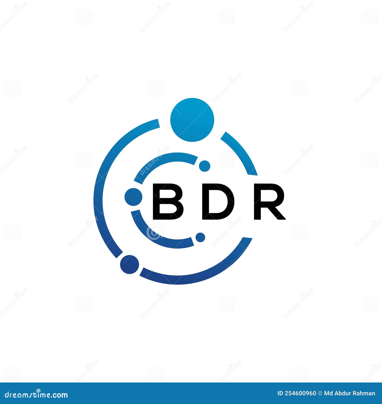 BDR Letter Logo Design on Black Background. BDR Creative Initials ...