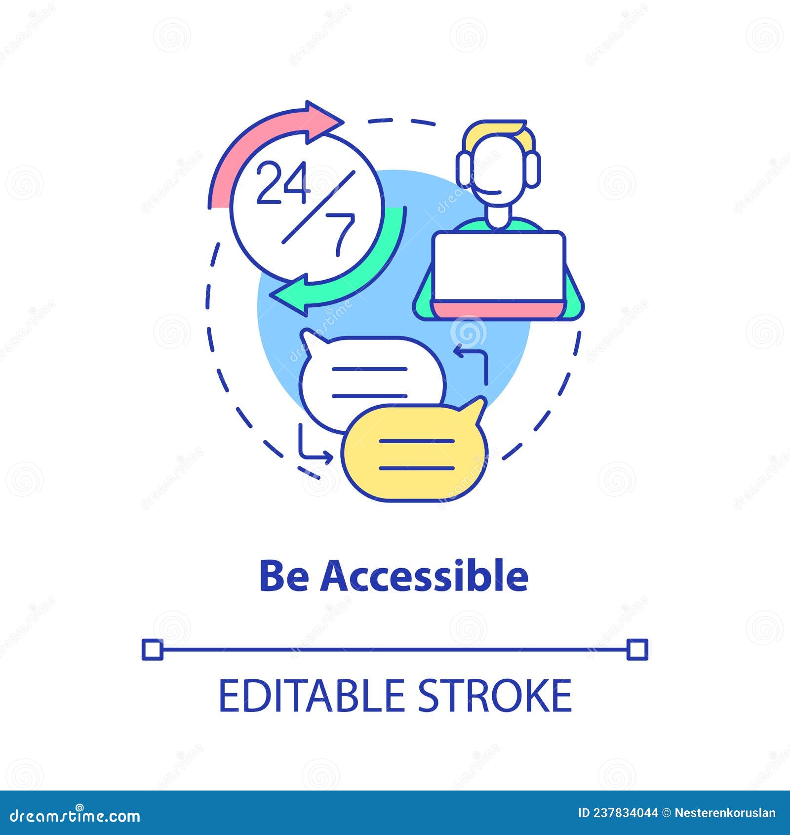 Be accessible concept icon stock vector. Illustration of meet - 237834044