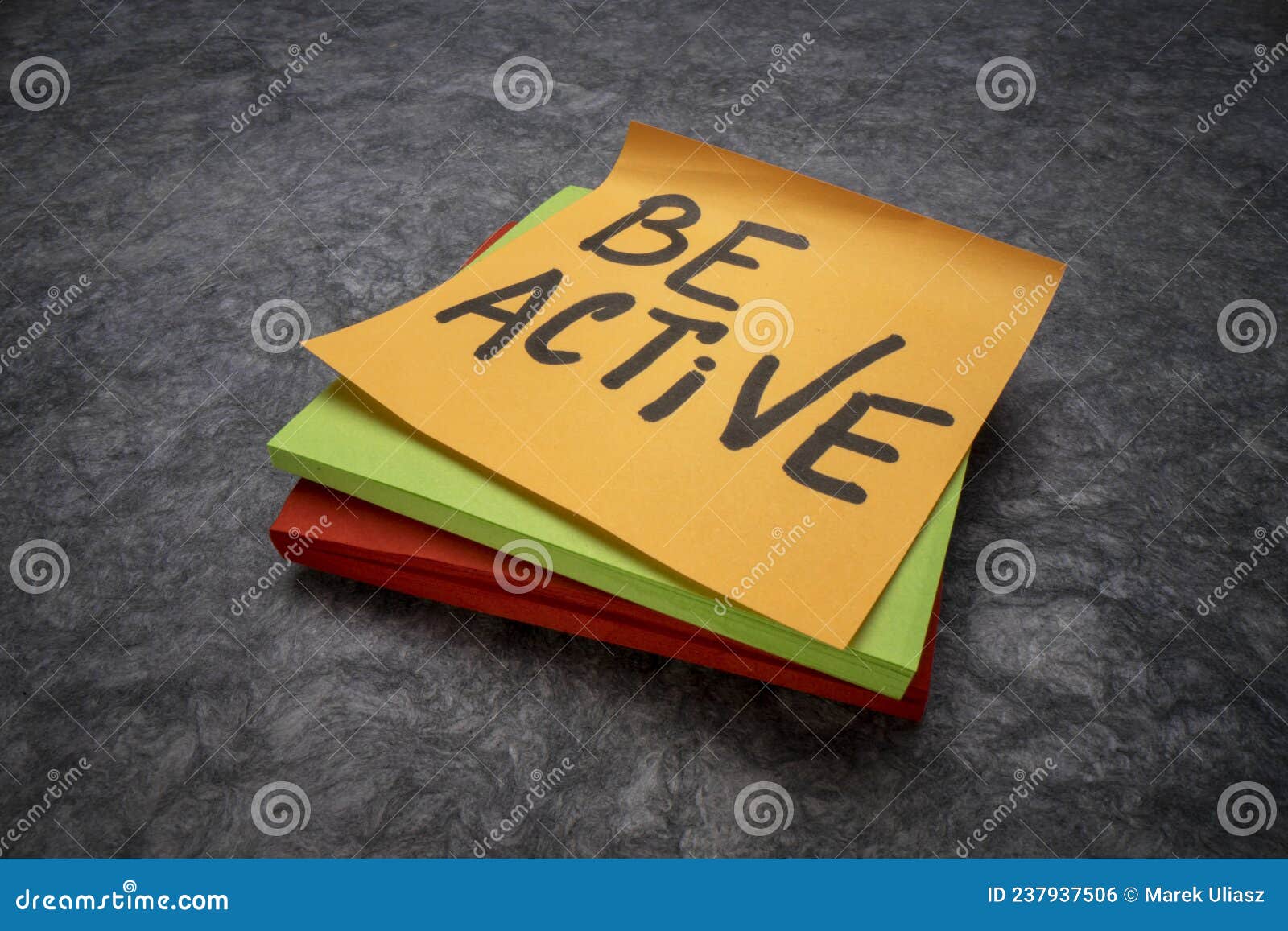 Be Active Inspirational Reminder Note Stock Illustration - Illustration ...