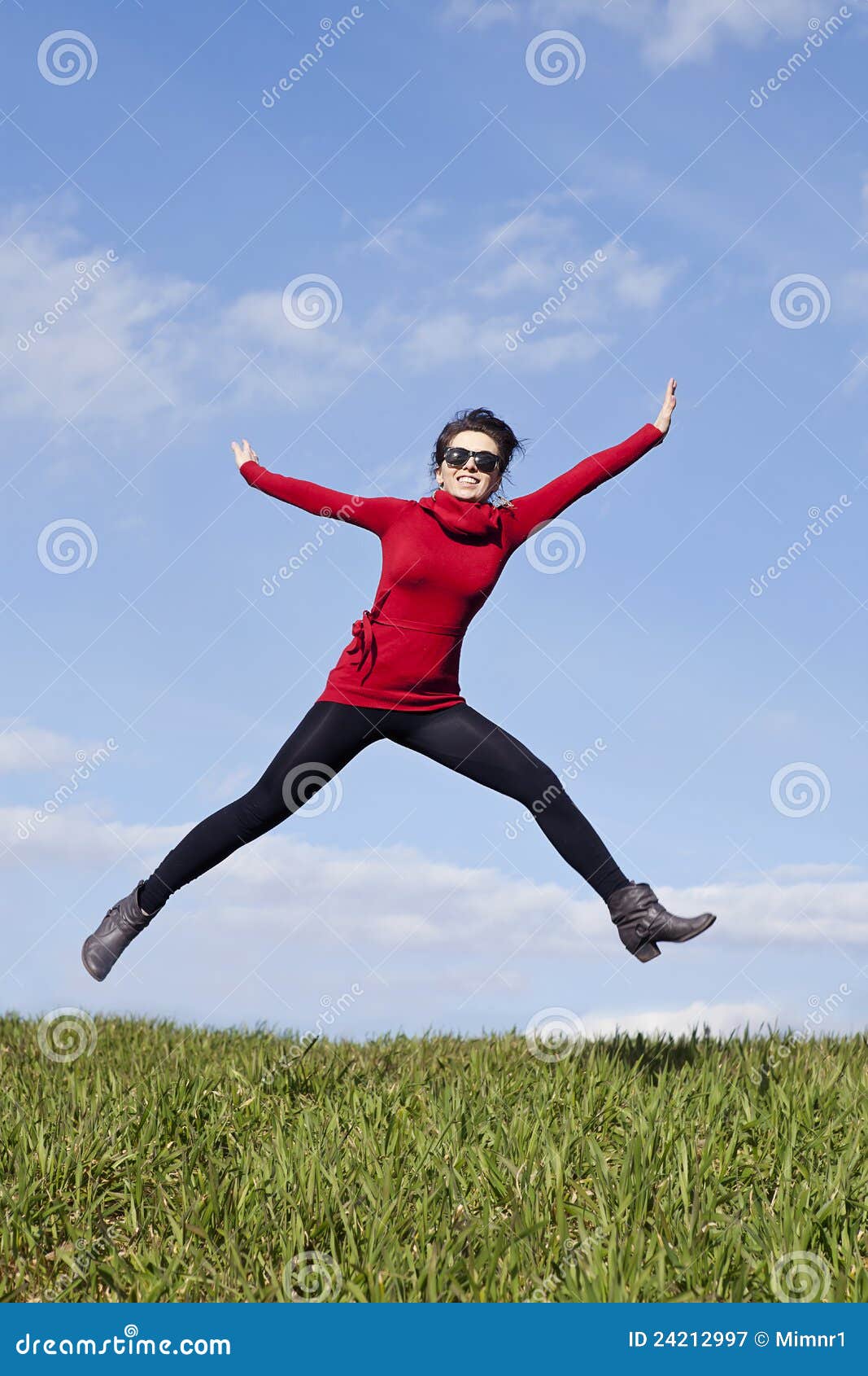 Be Active Stay Healthy - Jumping Woman Stock Image - Image of concept ...