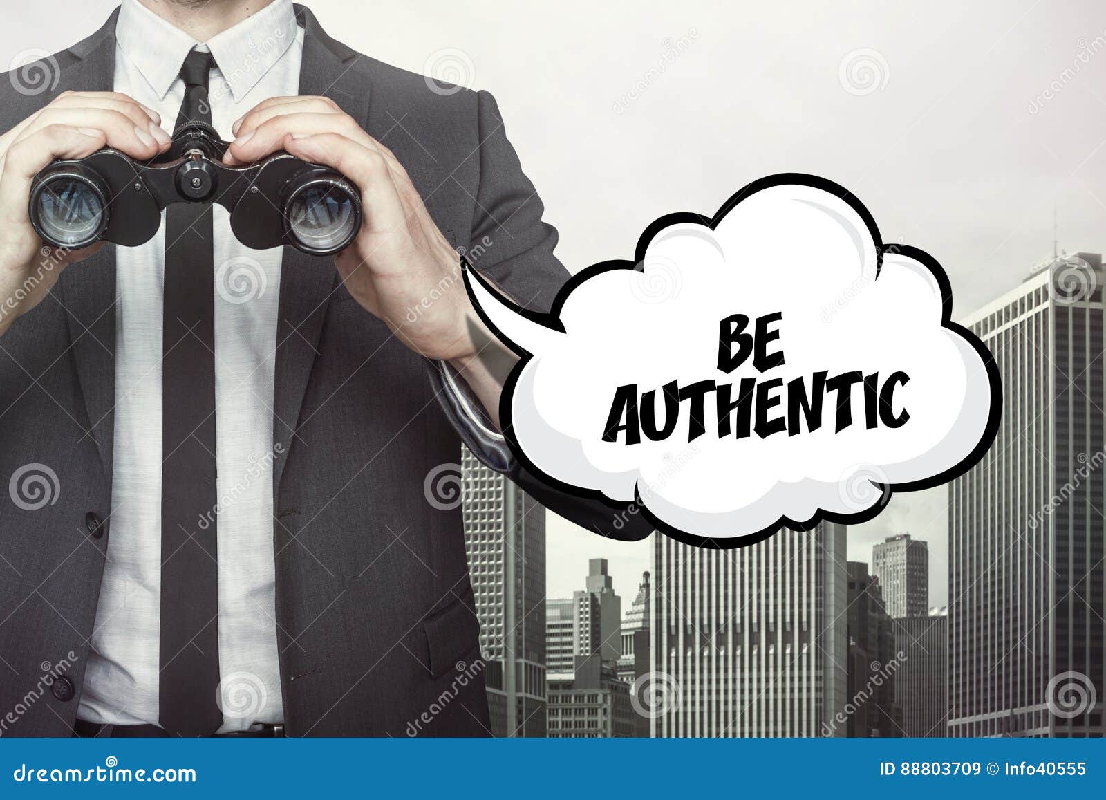 Be Authentic Text on Blackboard with Businessman Stock Image - Image of ...