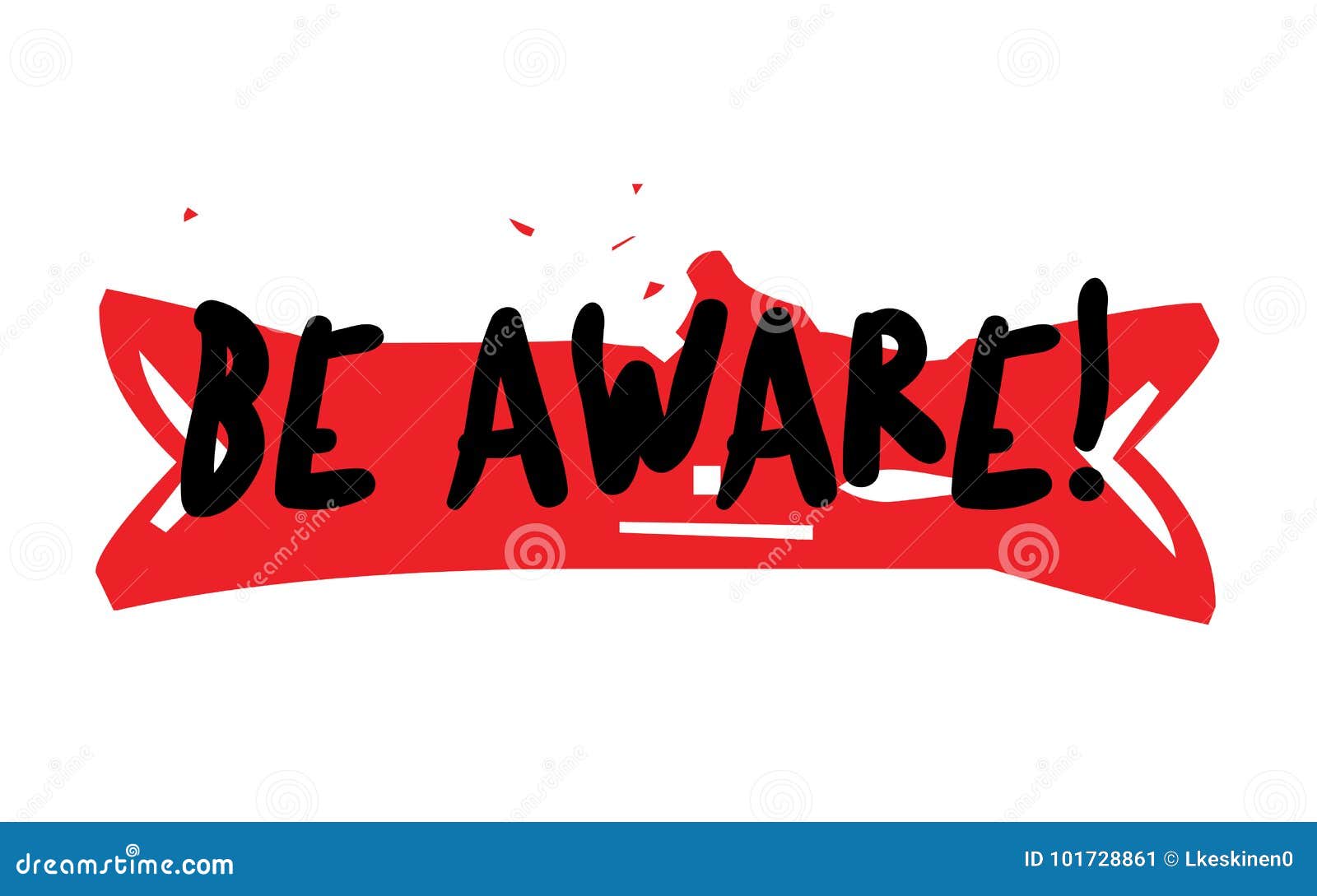 BE AWARE sticker stock vector. Illustration of safety - 101728861