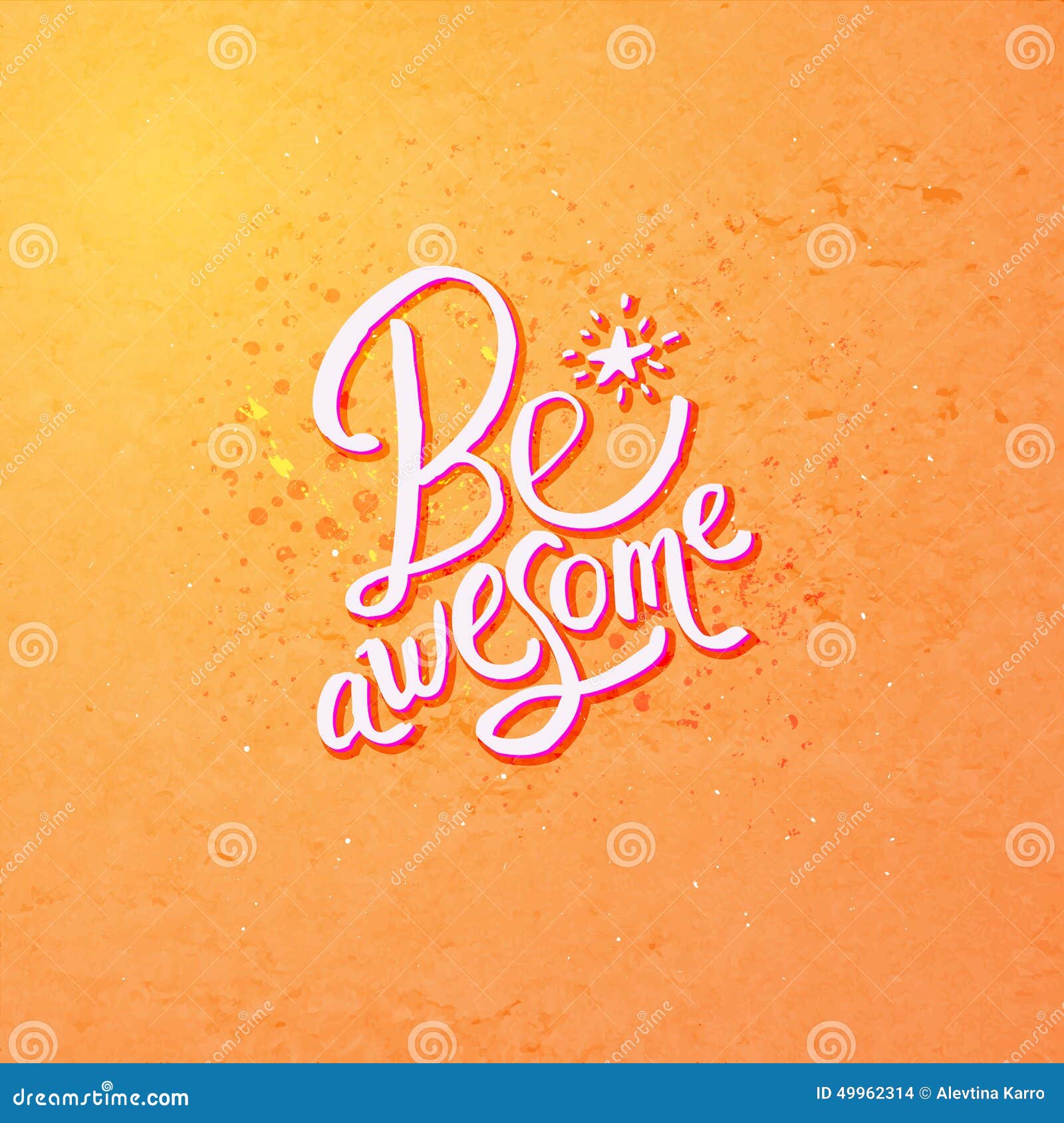 Be Awesome Concept Design on Orange Background Stock Vector ...