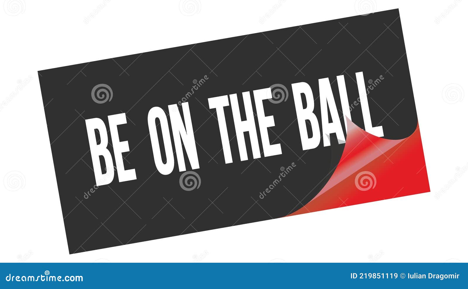 BE on the BALL Text on Black Red Sticker Stamp Stock Illustration ...