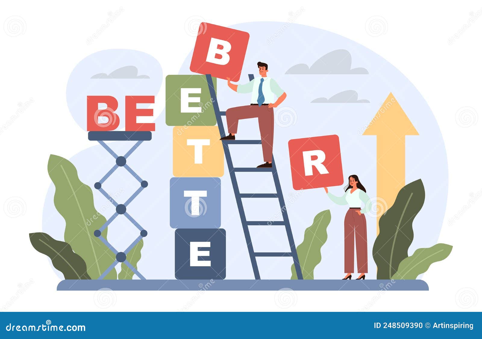 Be Better Concept. Self-improvment Idea Stock Vector - Illustration of ...
