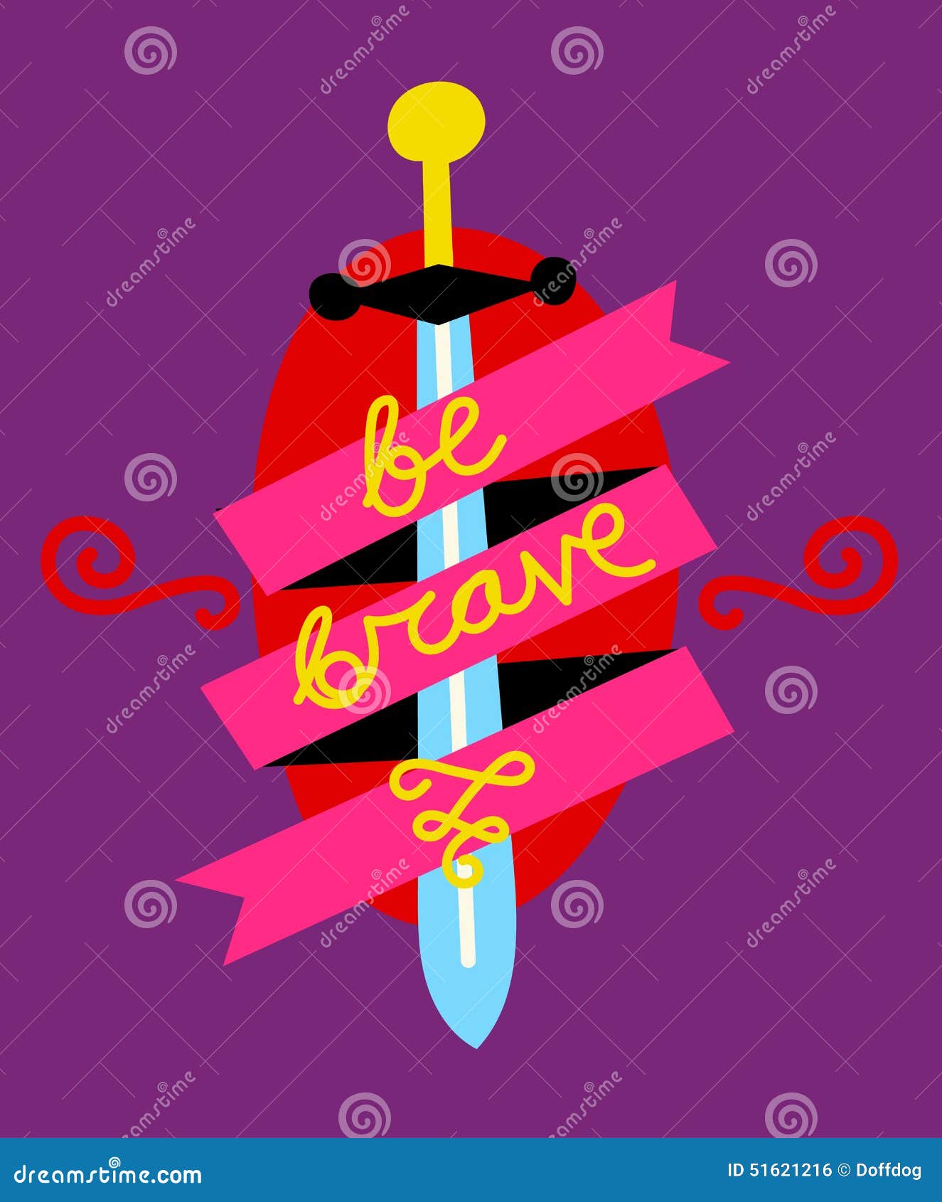 Be Brave stock vector. Illustration of beast, retro, excuses - 51621216