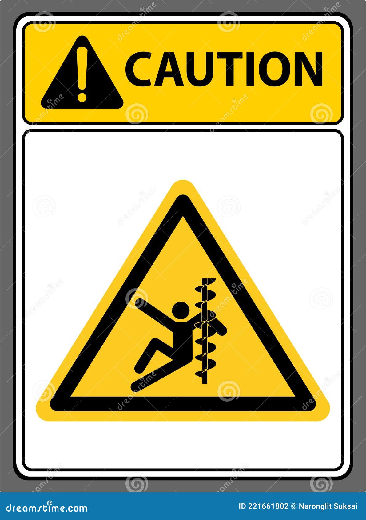 Be Careful of the Arm Being Hit by the Blade.,Caution Sign Stock Vector ...