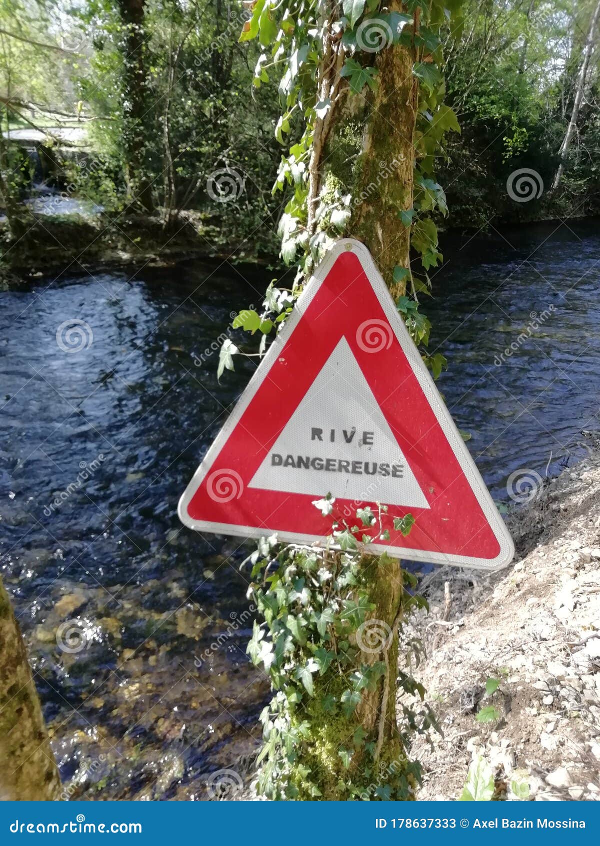 Be Careful Danger River Warning Lake Stock Image - Image of warning ...