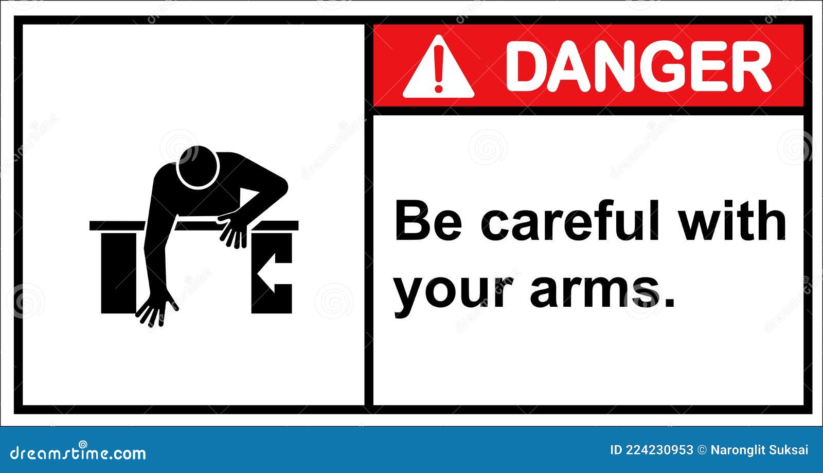 Be Careful of Getting Compressed on Your Arm.,Danger Sign Stock Vector ...