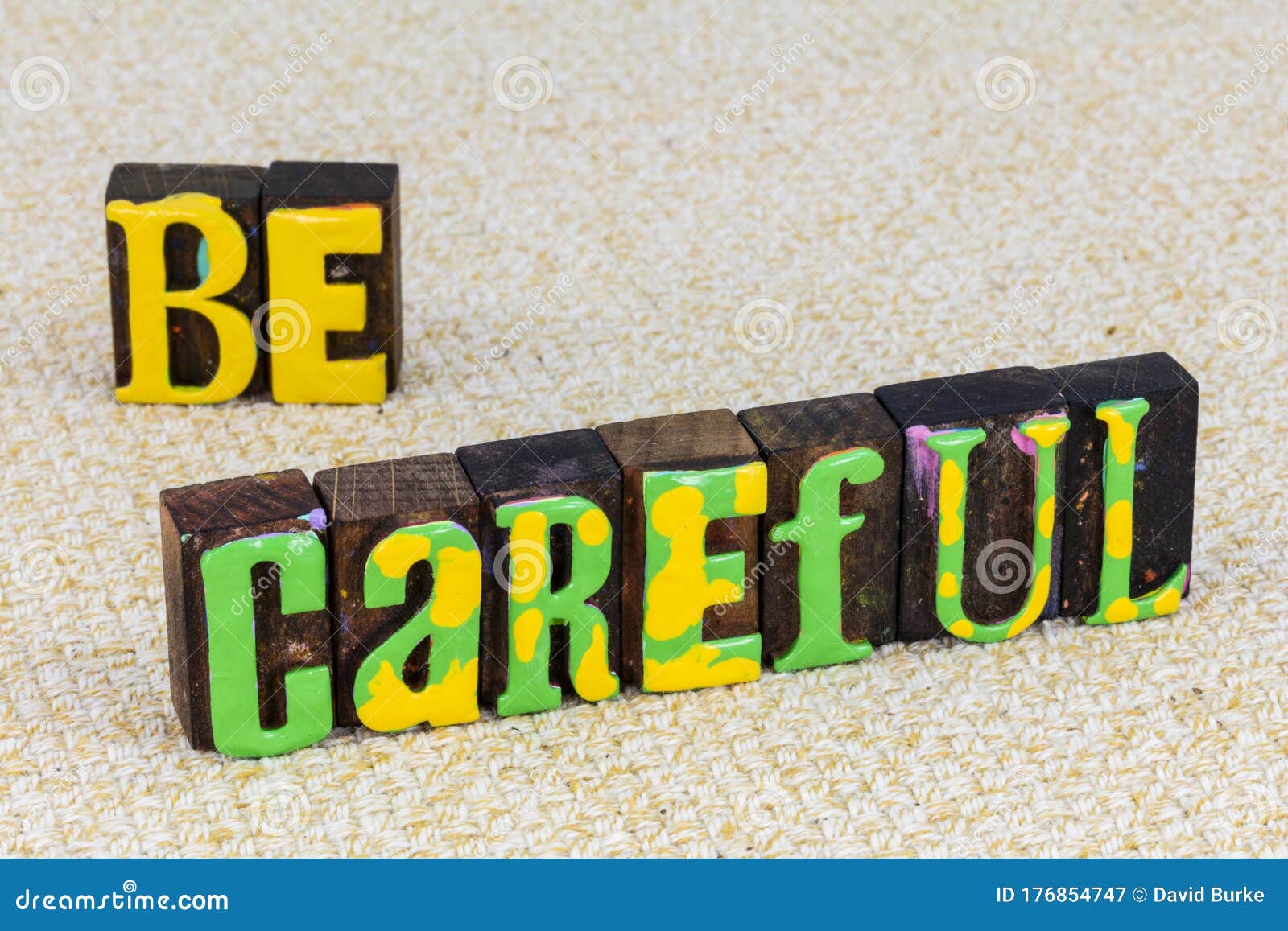 Be Careful Information Caution Safety Risk Hazard Beware Stock Image ...