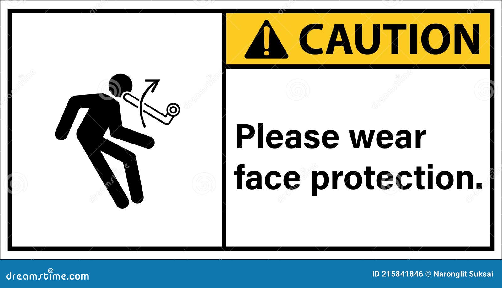 Be Careful With Objects Hitting Your Face.,Safety Sign Cartoon Vector ...