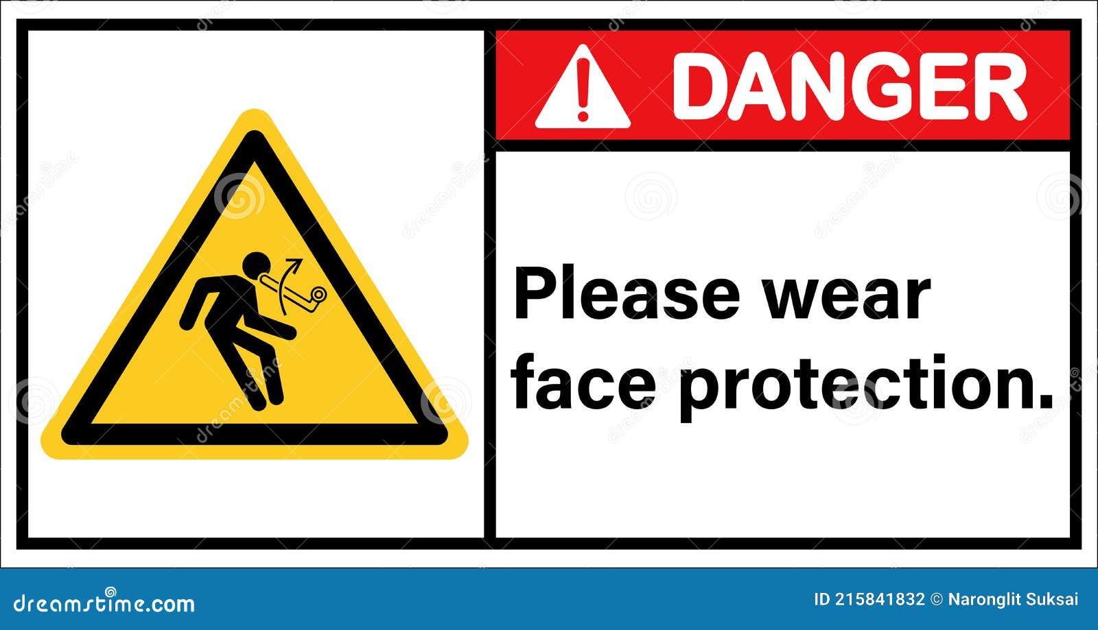 Be Careful With Objects Hitting Your Face.,Danger Sign Vector ...