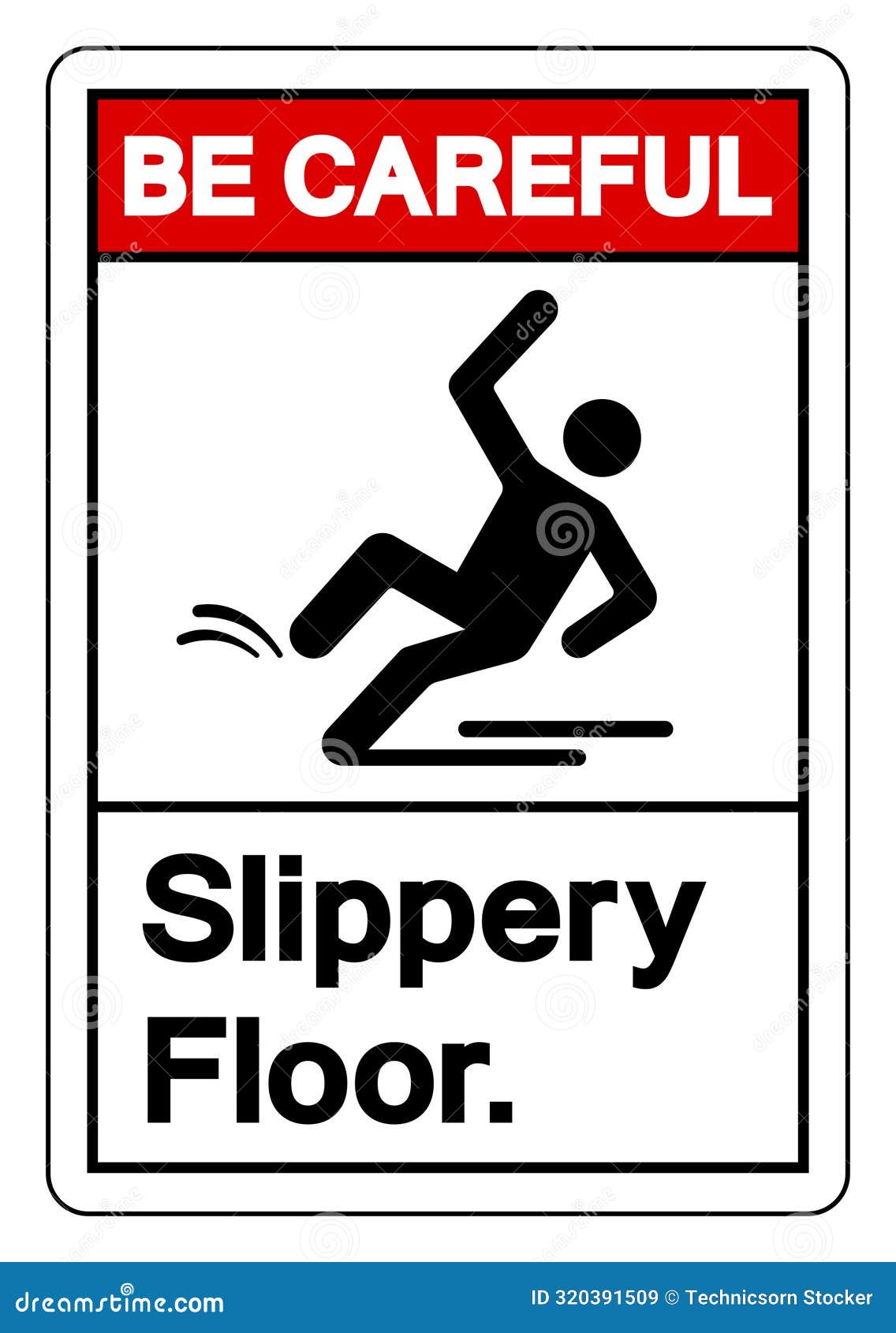 Be Careful Slippery Floor Symbol Sign,Vector Illustration, Isolate on ...