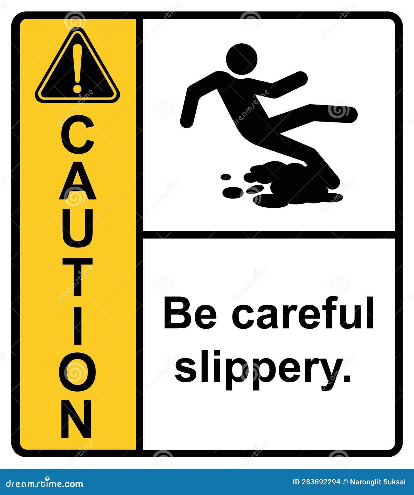 Be Careful Slippery.,oily Surface.,Caution Sign Stock Vector ...