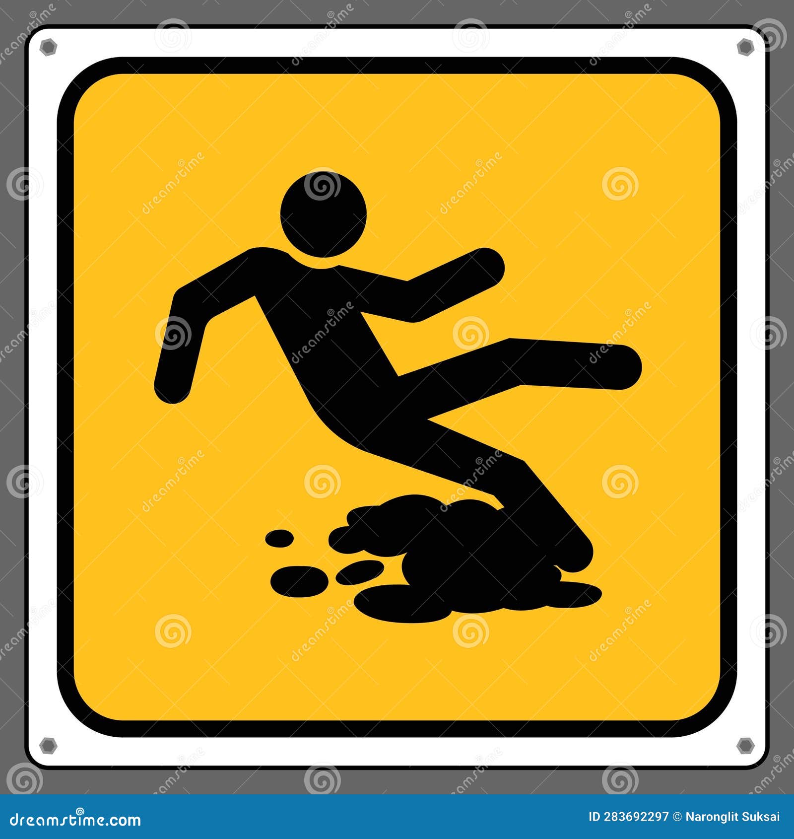 Be Careful Slippery.,oily Surface.,Caution Sign Stock Vector ...