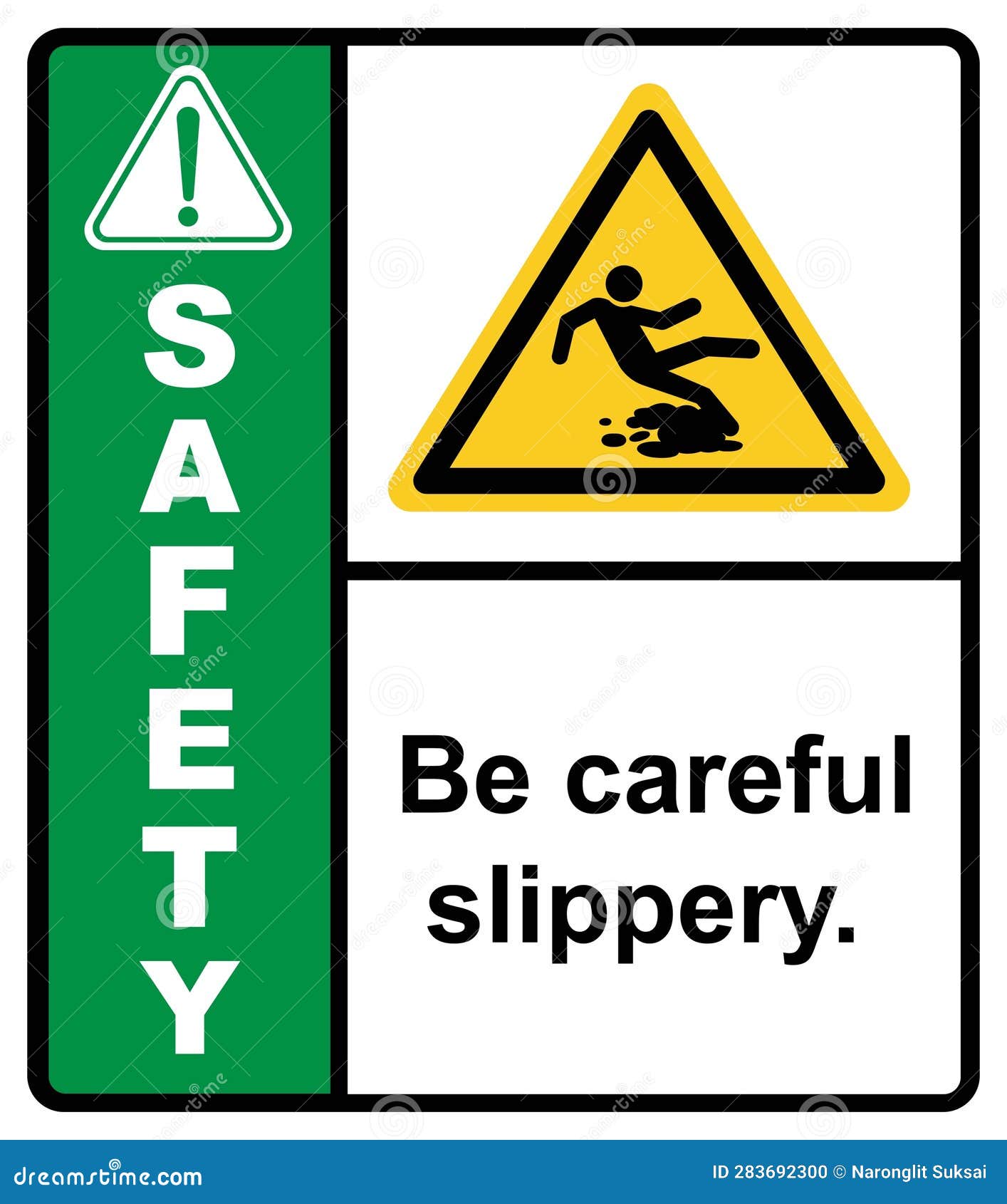 Be Careful Slippery.,oily Surface.,Safety Sign Stock Vector ...