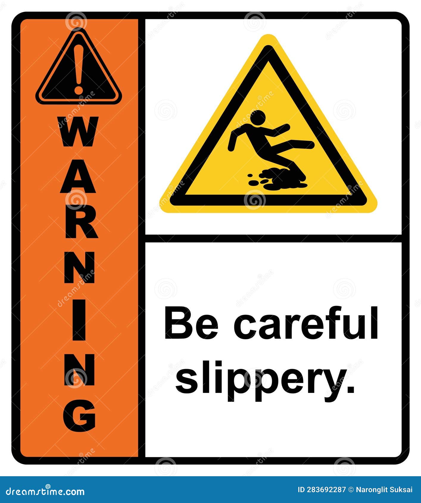 Be Careful Slippery.,oily Surface.,warning Sign Stock Vector ...