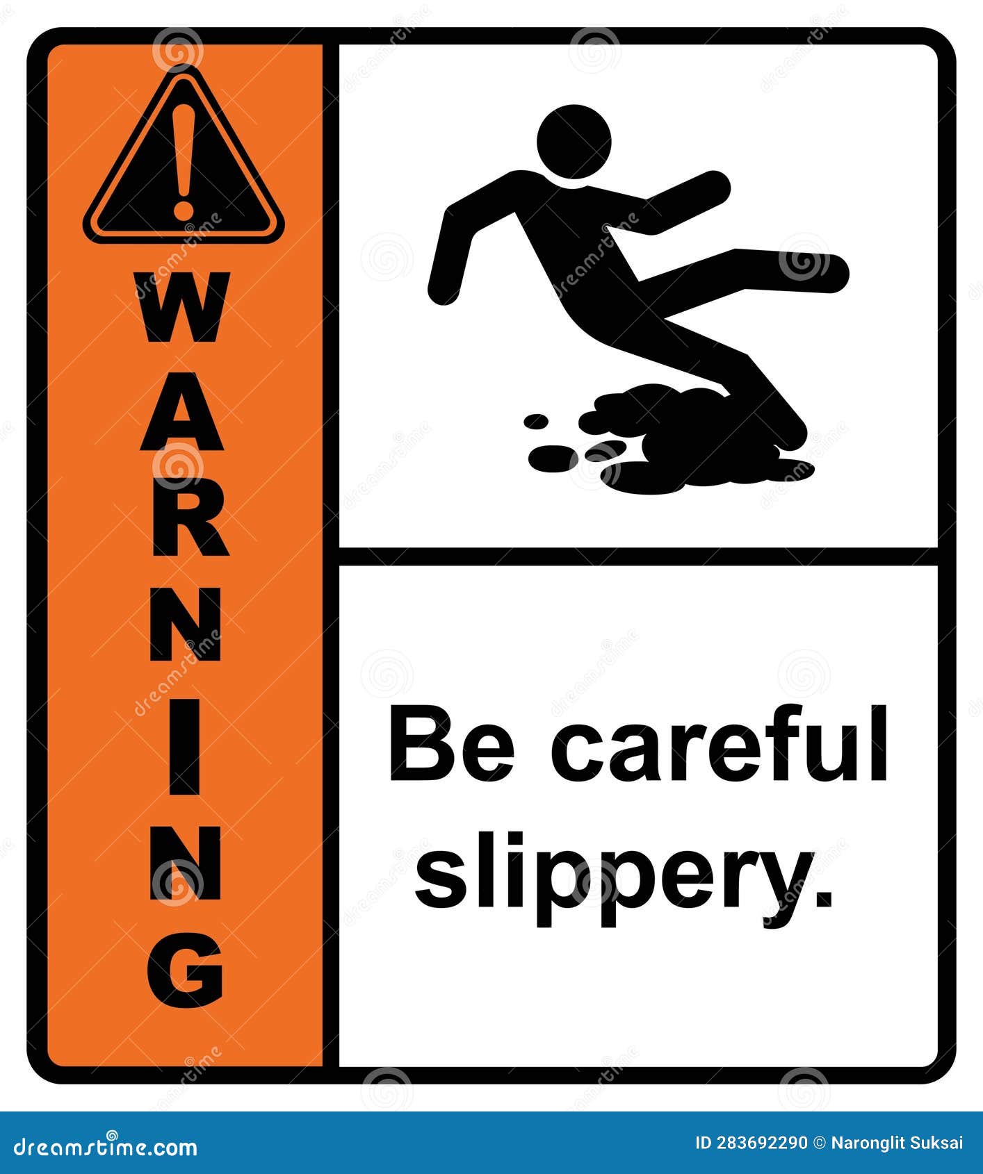 Be Careful Slippery.,oily Surface.,warning Sign Stock Vector ...