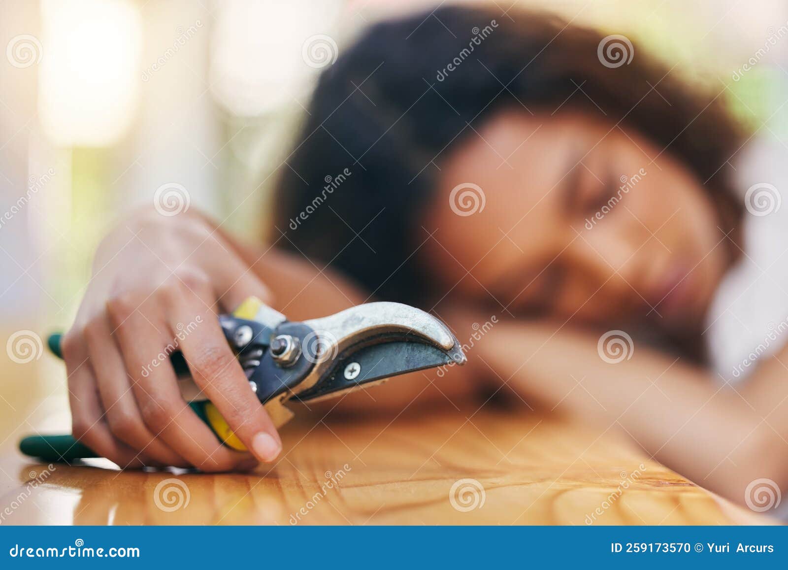 Be Careful when Using Sharp Objects. a Tired Nursery Owner Taking a ...