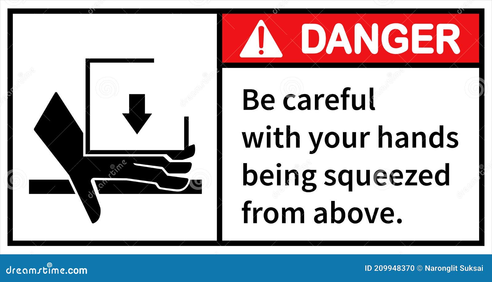 Be Careful with Your Hands Being Squeezed from Above Stock Vector ...