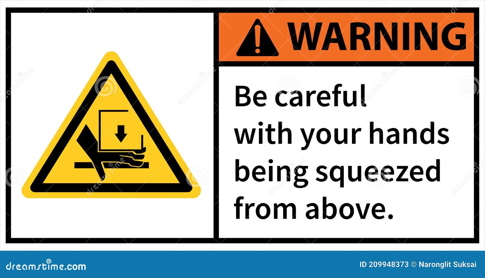 Be Careful with Your Hands Being Squeezed from Above Stock Vector ...