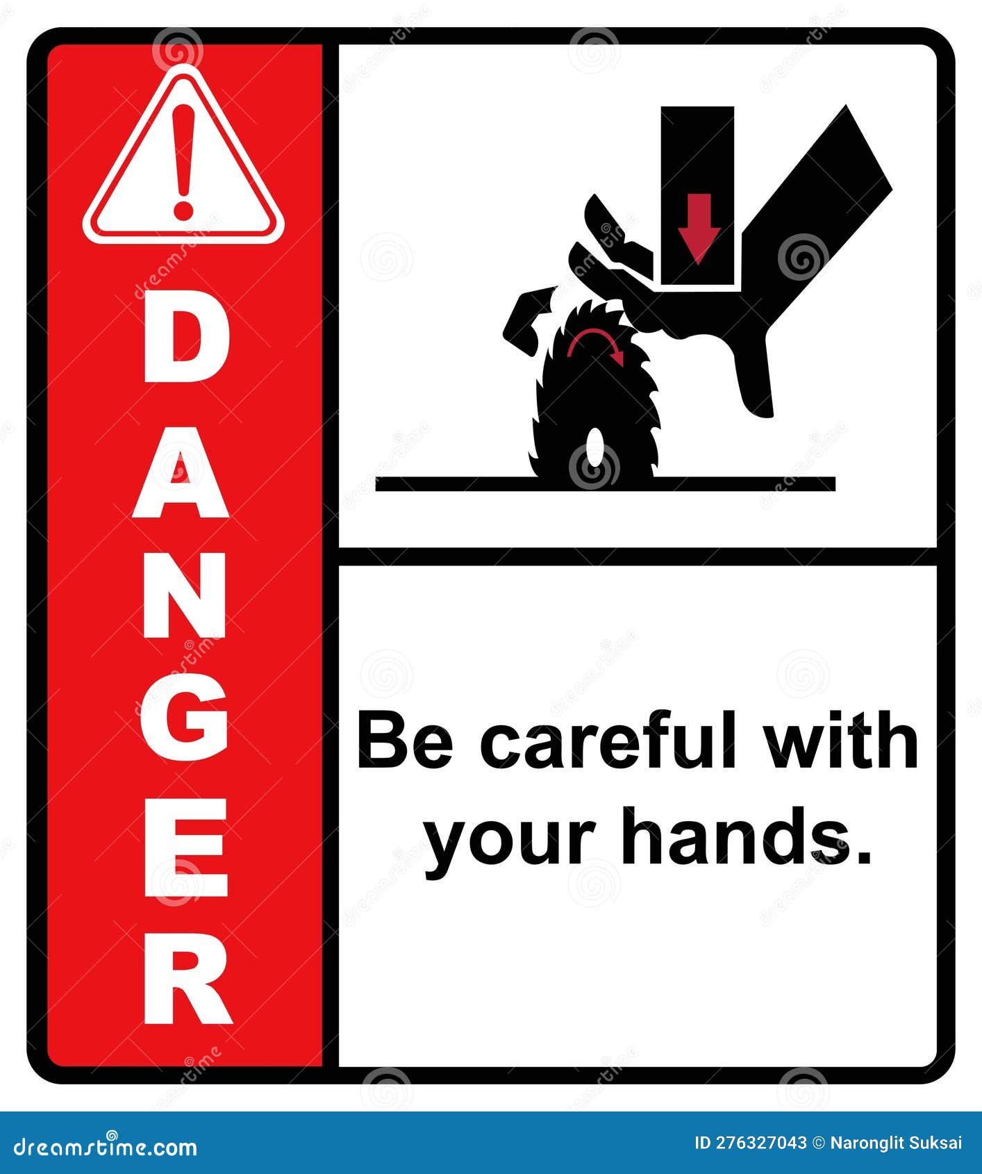 Be Careful with Your Hands.,Label Danger Stock Vector - Illustration of ...