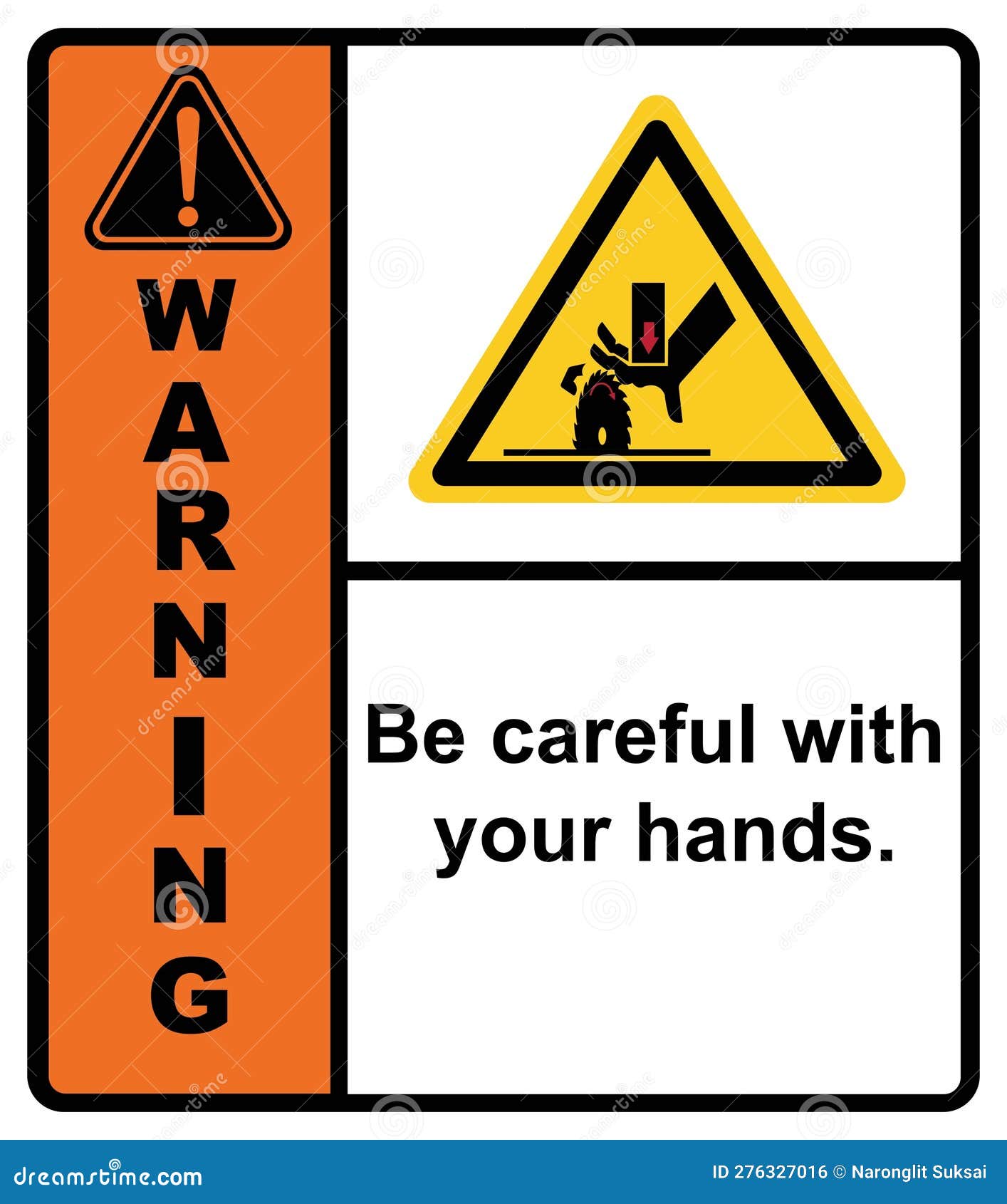 Be Careful with Your Hands.,Label Warning Stock Vector - Illustration ...