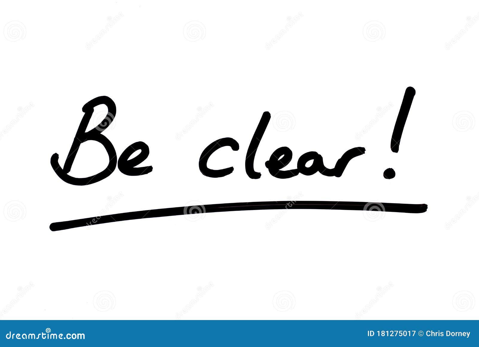Be Clear stock illustration. Illustration of concisely - 181275017