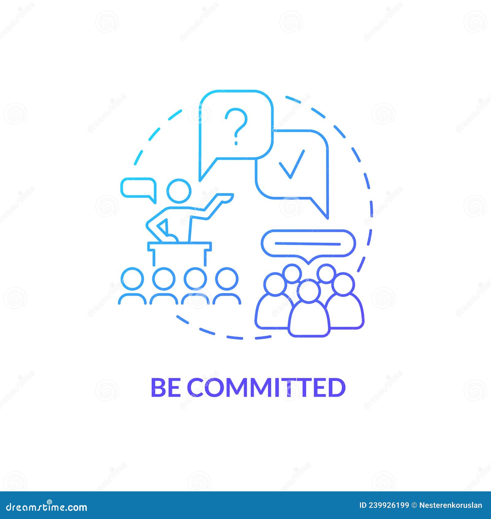 Be Committed Blue Gradient Concept Icon Stock Vector - Illustration of ...