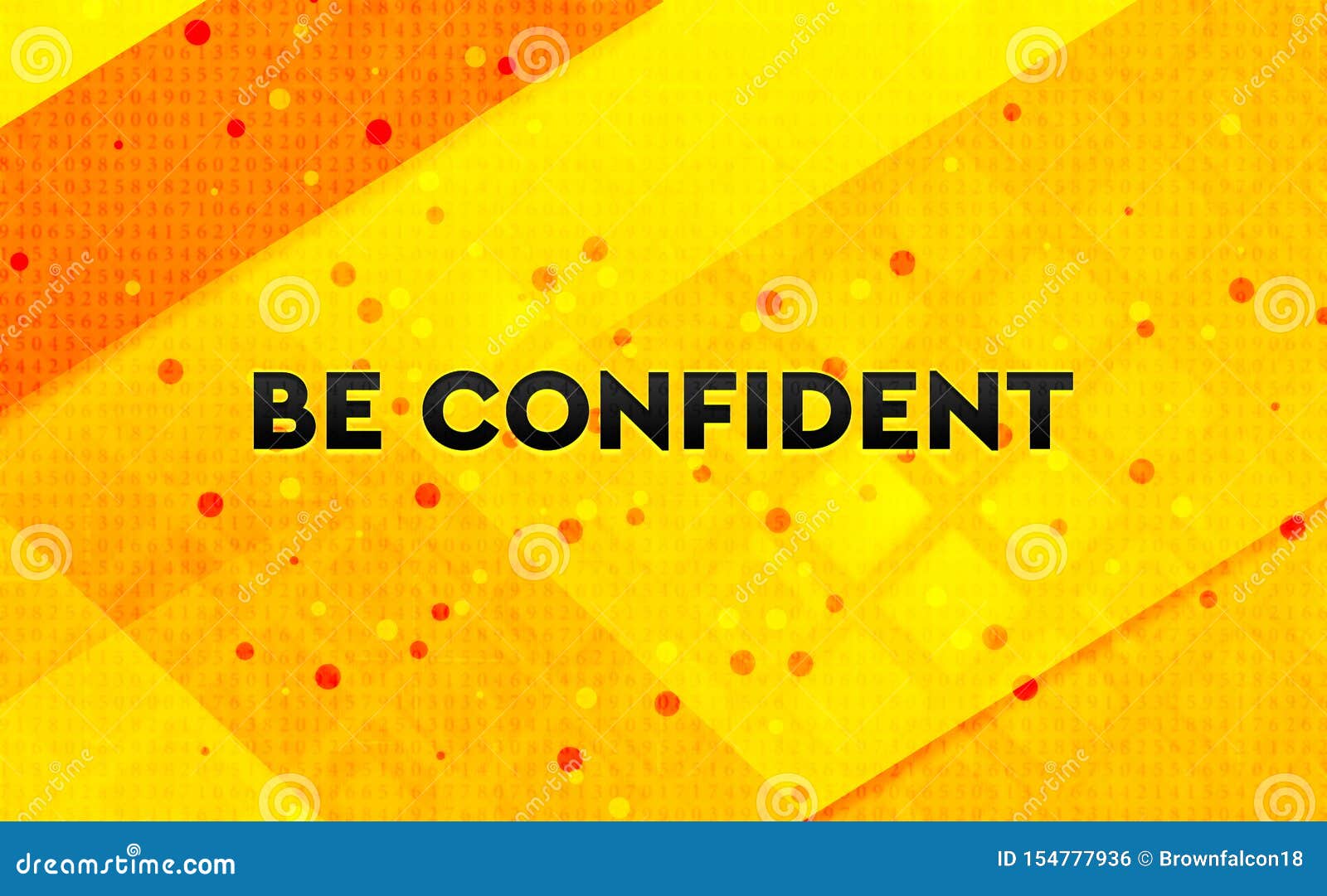 Be Confident Abstract Digital Banner Yellow Background Stock ...