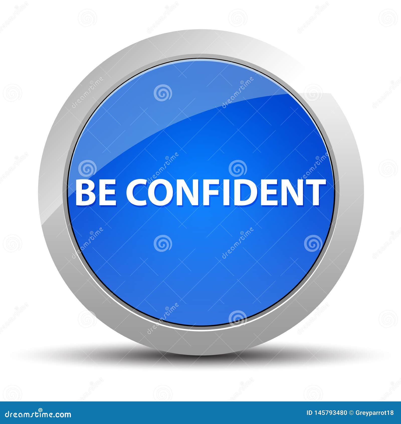 Be Confident Blue Round Button Stock Illustration - Illustration of ...