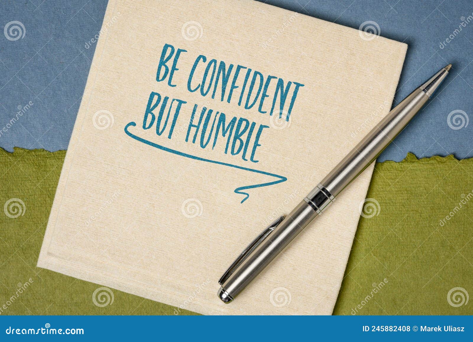 Be Confident but Humble Inspirational Note Stock Photo - Image of ...