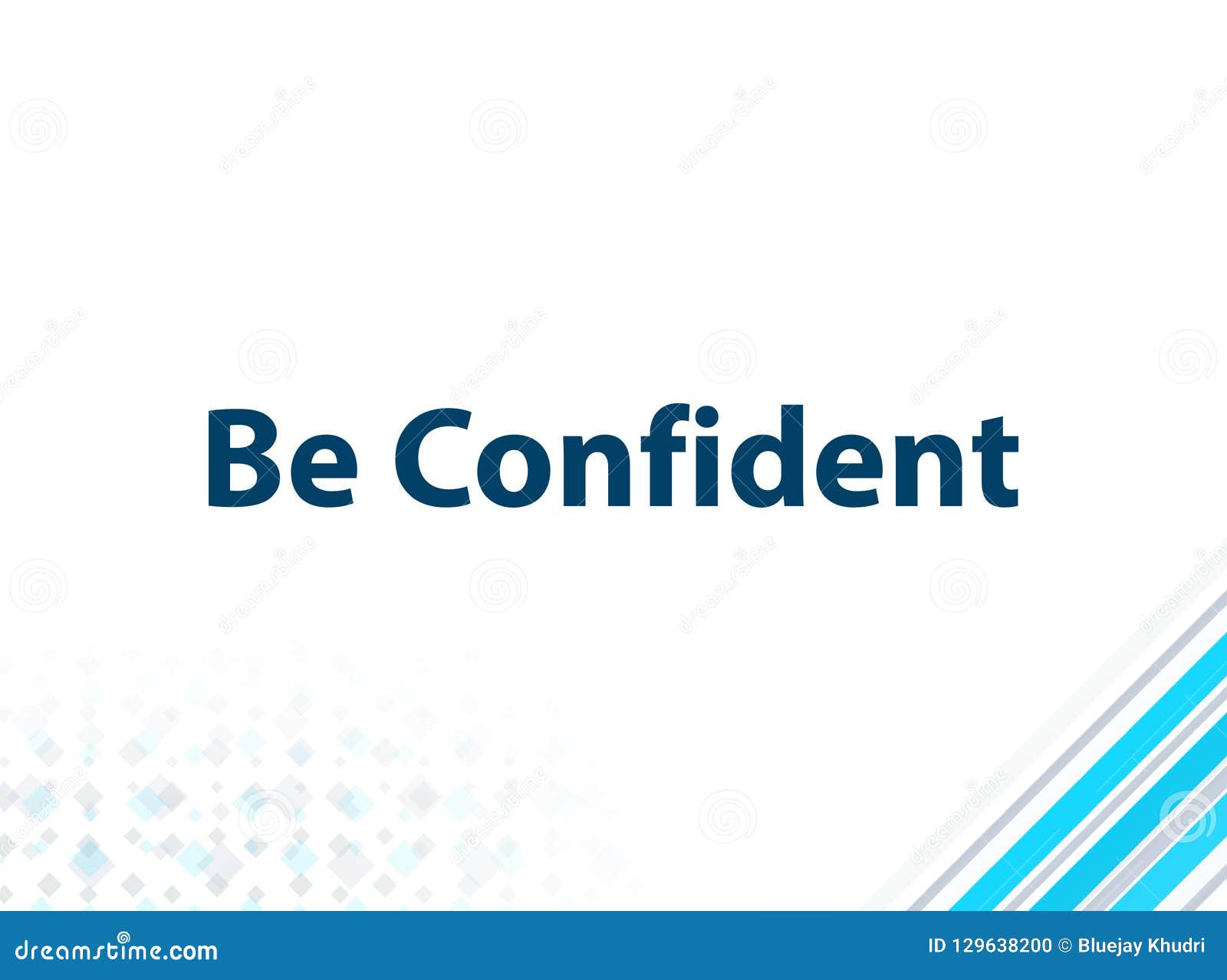 Be Confident Modern Flat Design Blue Abstract Background Stock ...