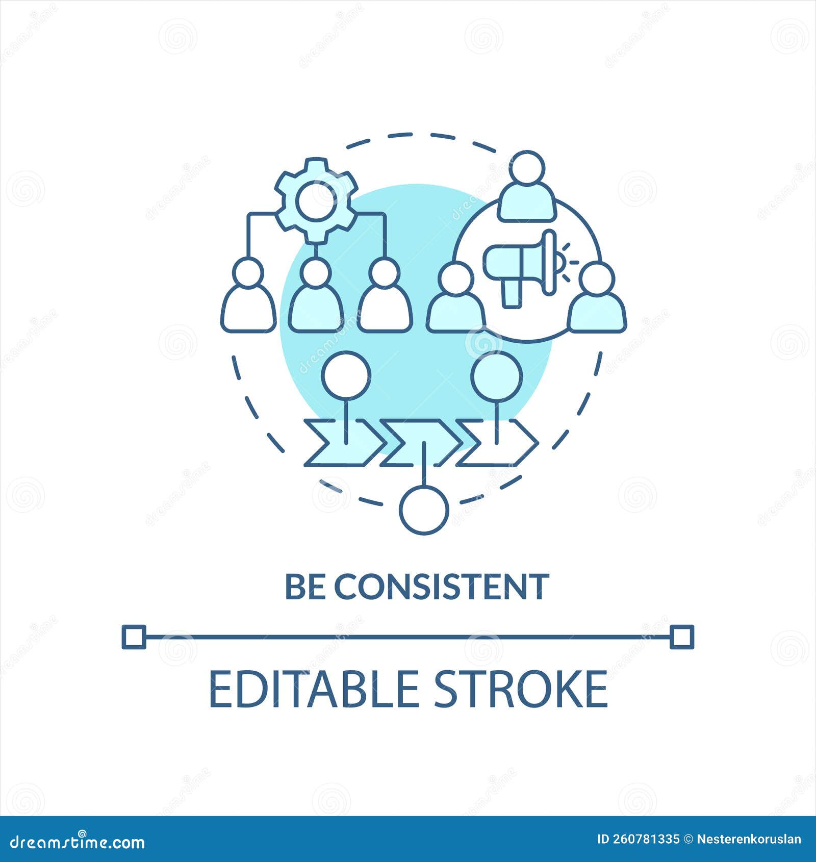 Be Consistent Turquoise Concept Icon Stock Vector - Illustration of ...