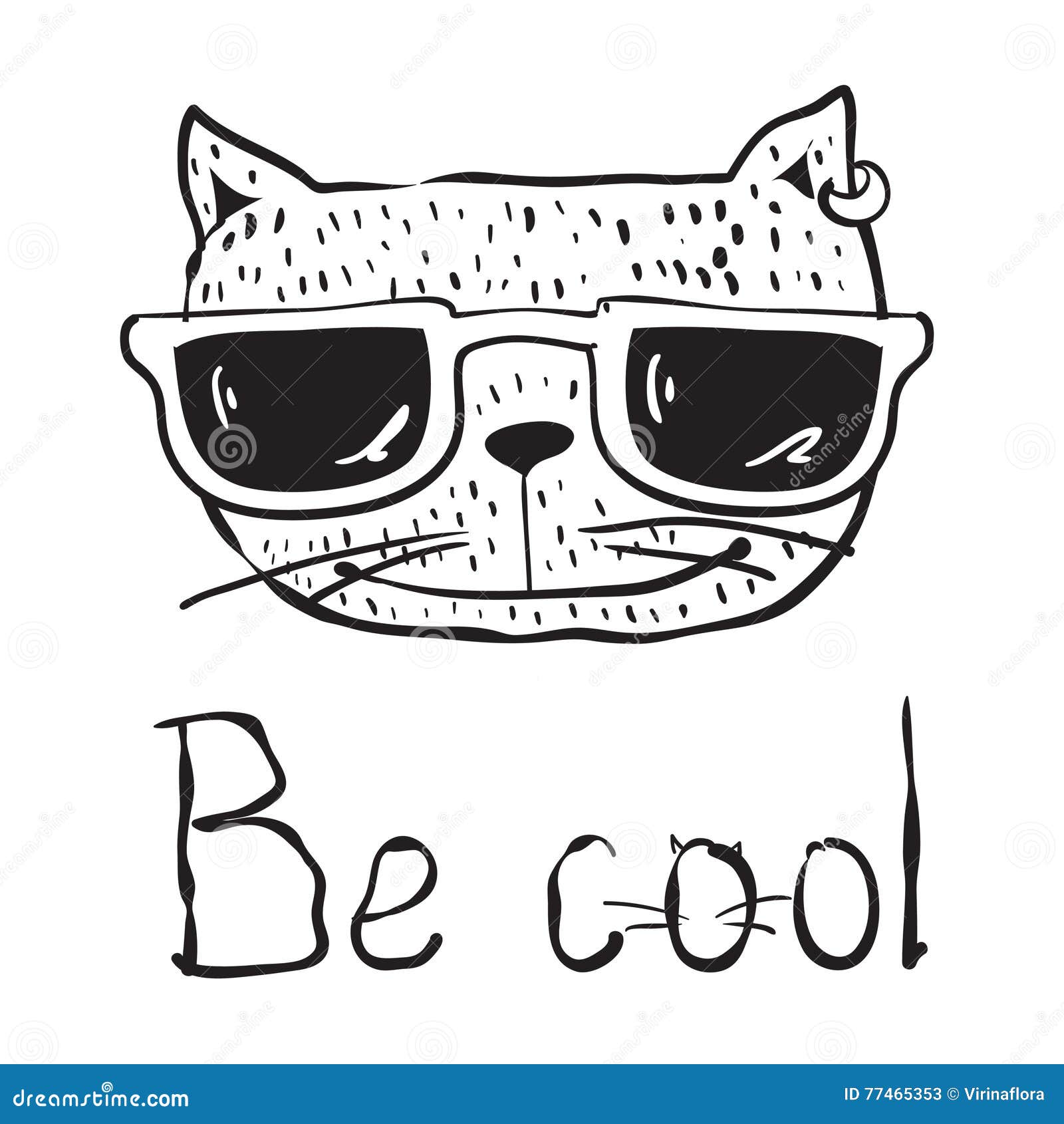 Be cool stock vector. Illustration of portrait, face - 77465353