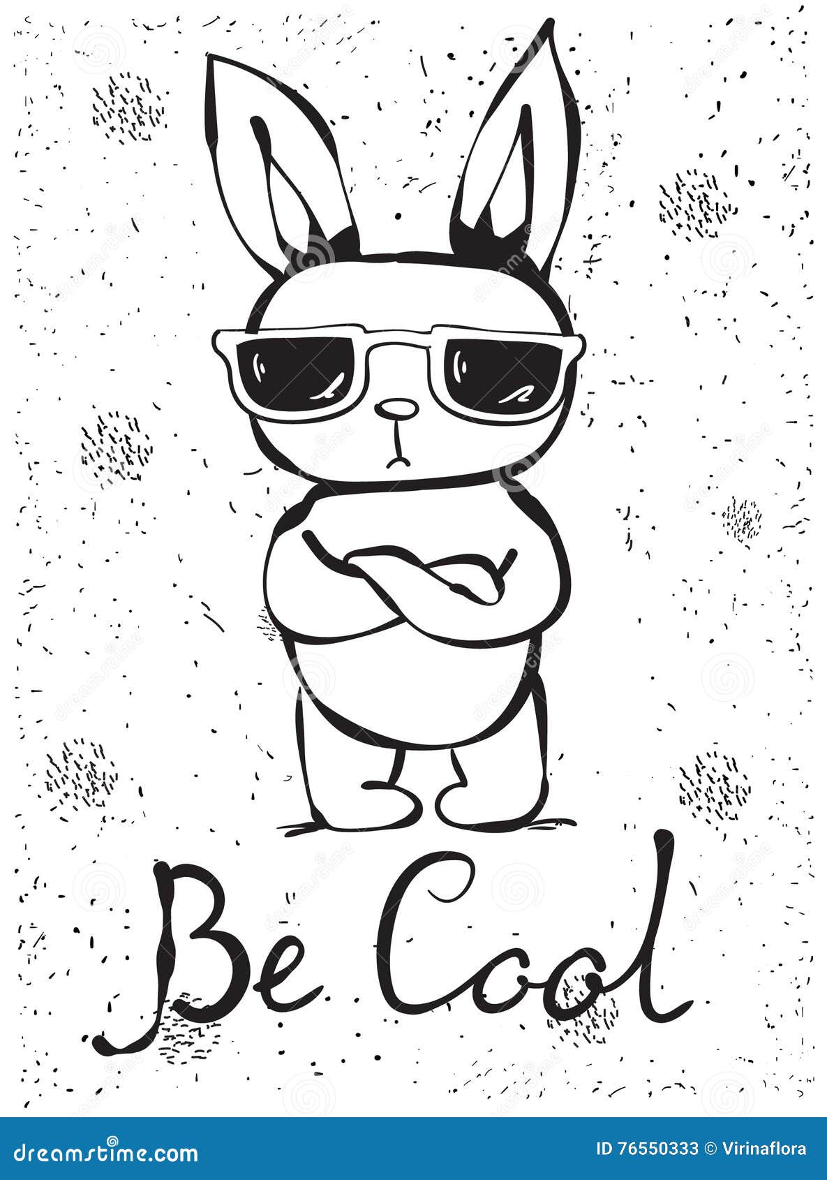 Be cool rabbit stock vector. Illustration of cute, line - 76550333