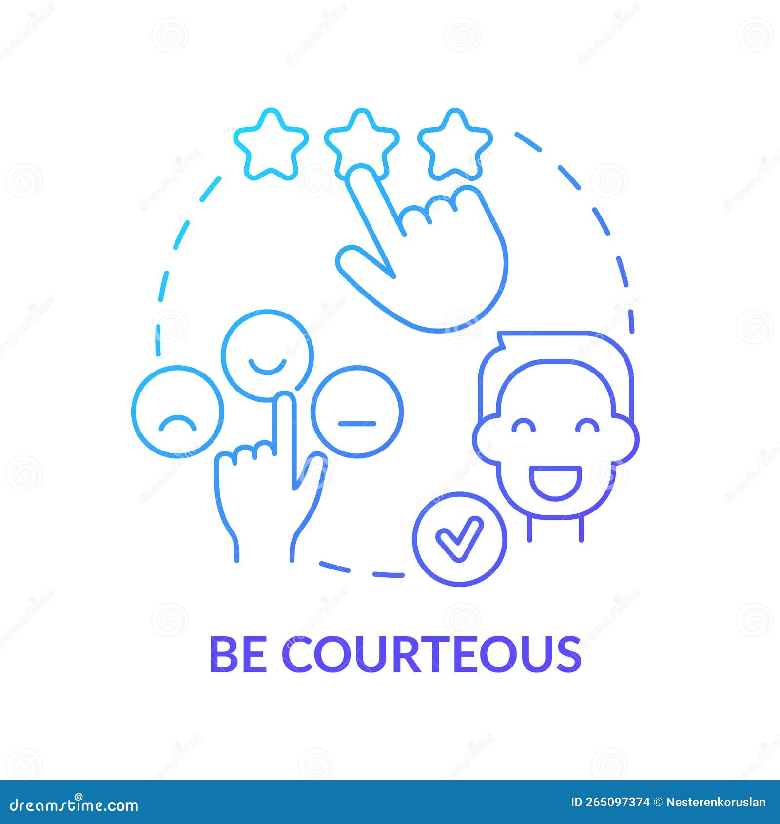 Be Courteous Blue Gradient Concept Icon Stock Vector - Illustration of ...