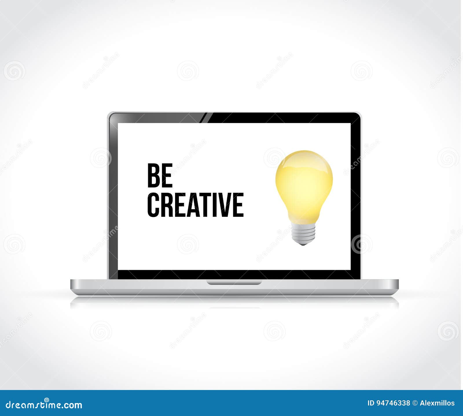 Be Creative Bright Idea Light Bulb Sign Stock Illustration ...