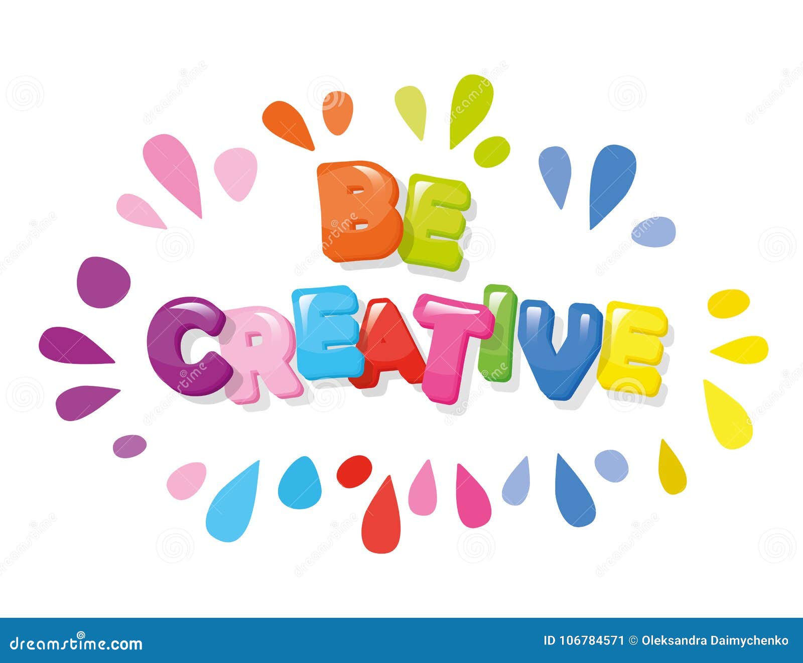 Be Creative Cartoon Colorful Letters. Stock Vector - Illustration of ...