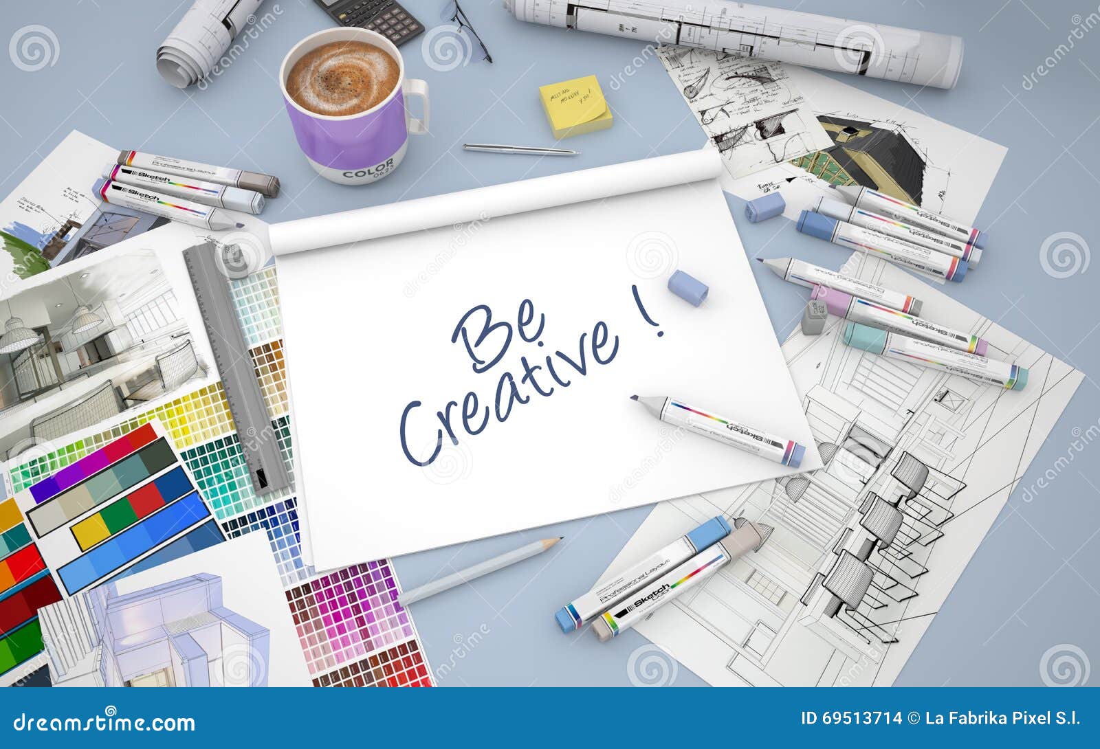 Be creative stock illustration. Illustration of draft - 69513714
