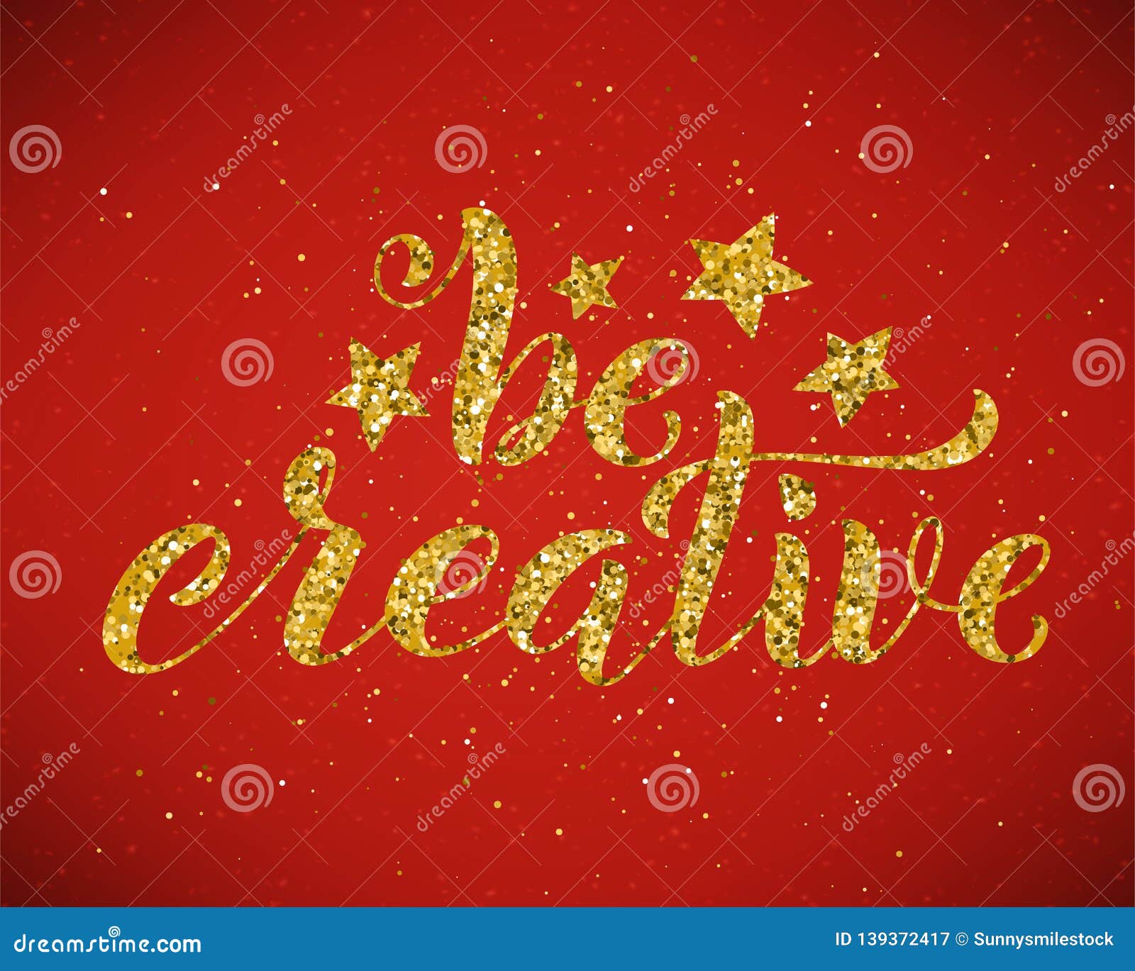 Be Creative Hand Written Lettering. Inspirational Quote Stock Vector ...