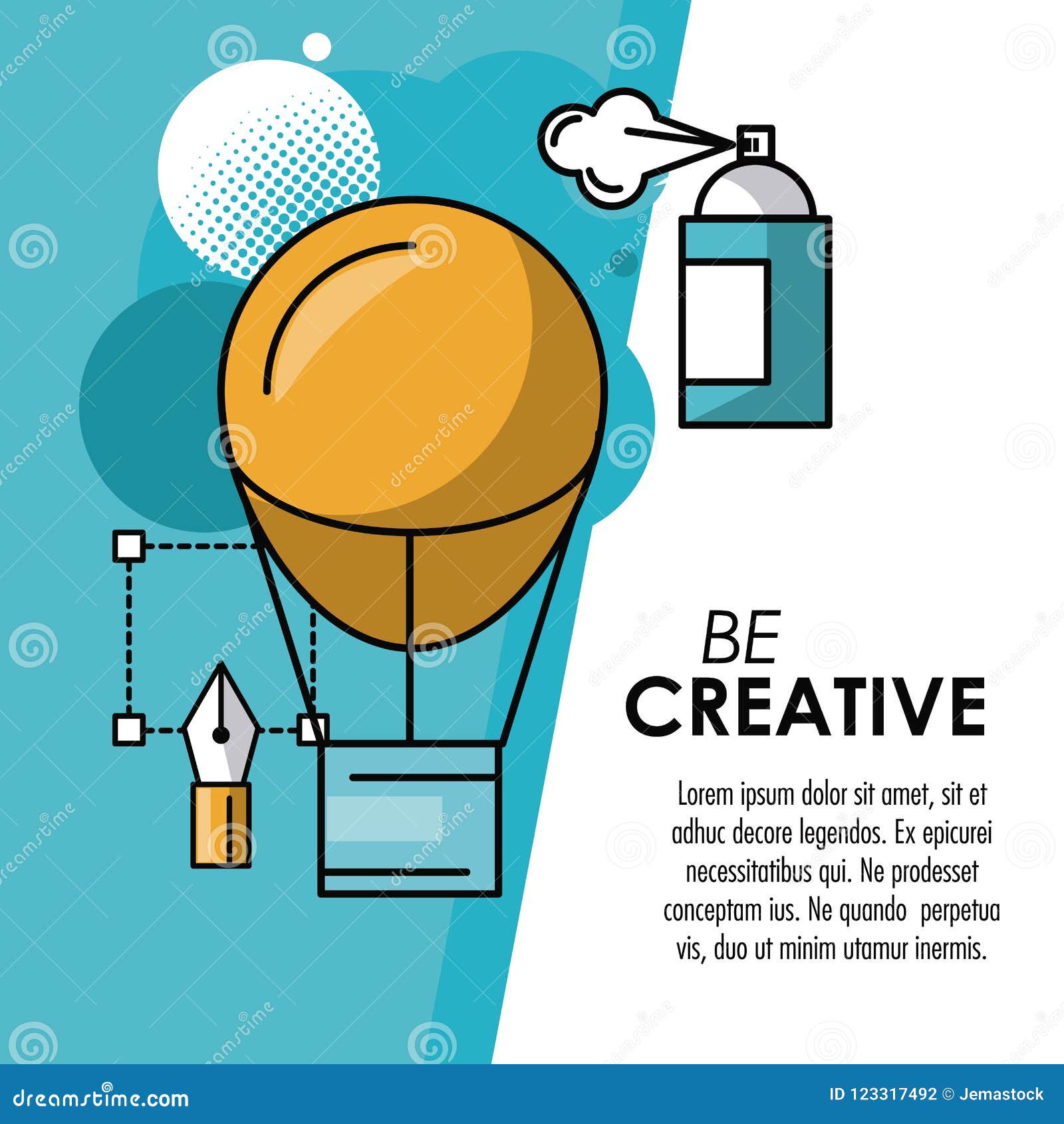 Be creative poster stock vector. Illustration of discussion - 123317492