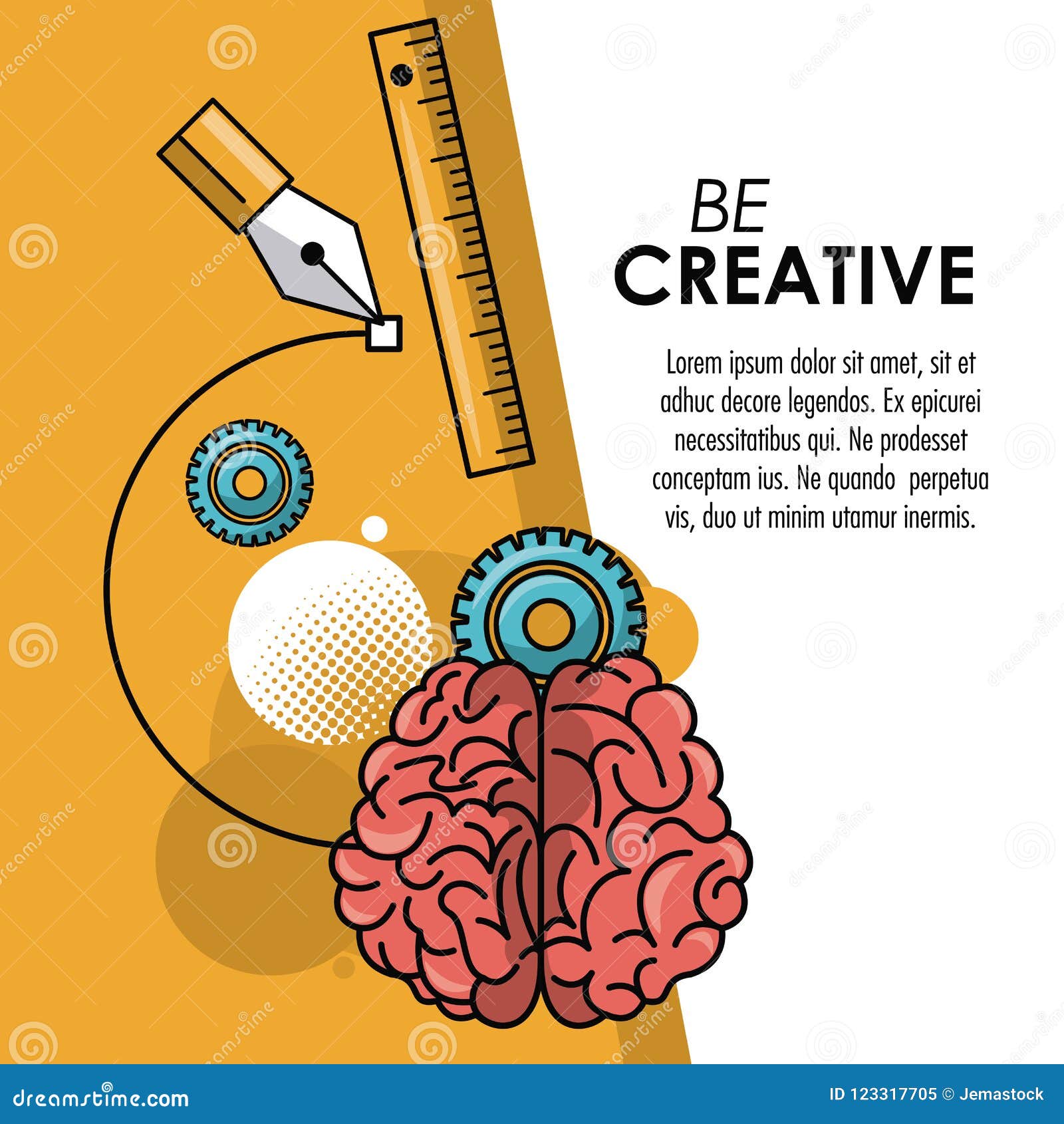 Be creative poster stock vector. Illustration of vector - 123317705