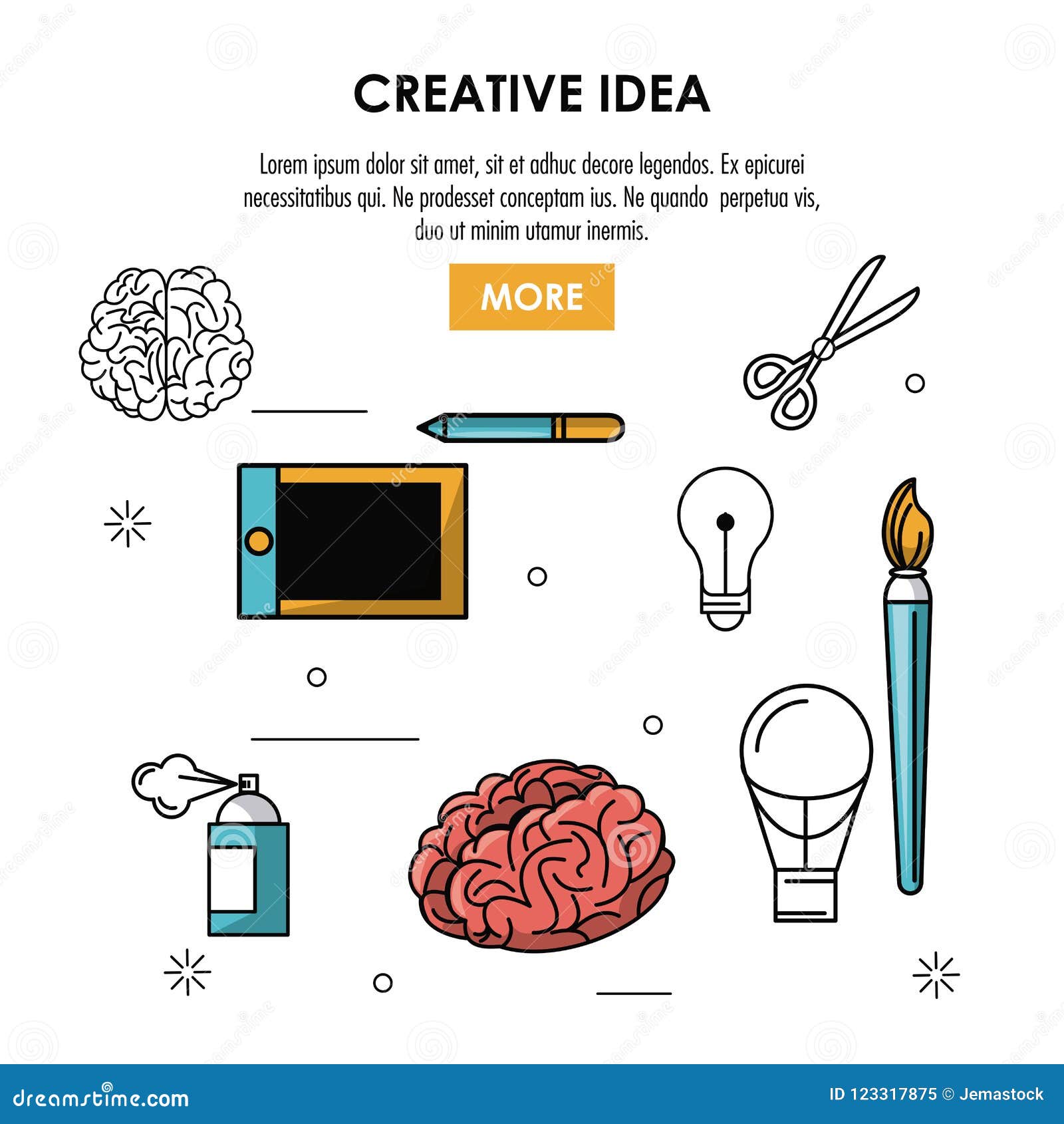 Be creative poster stock vector. Illustration of symbol - 123317875