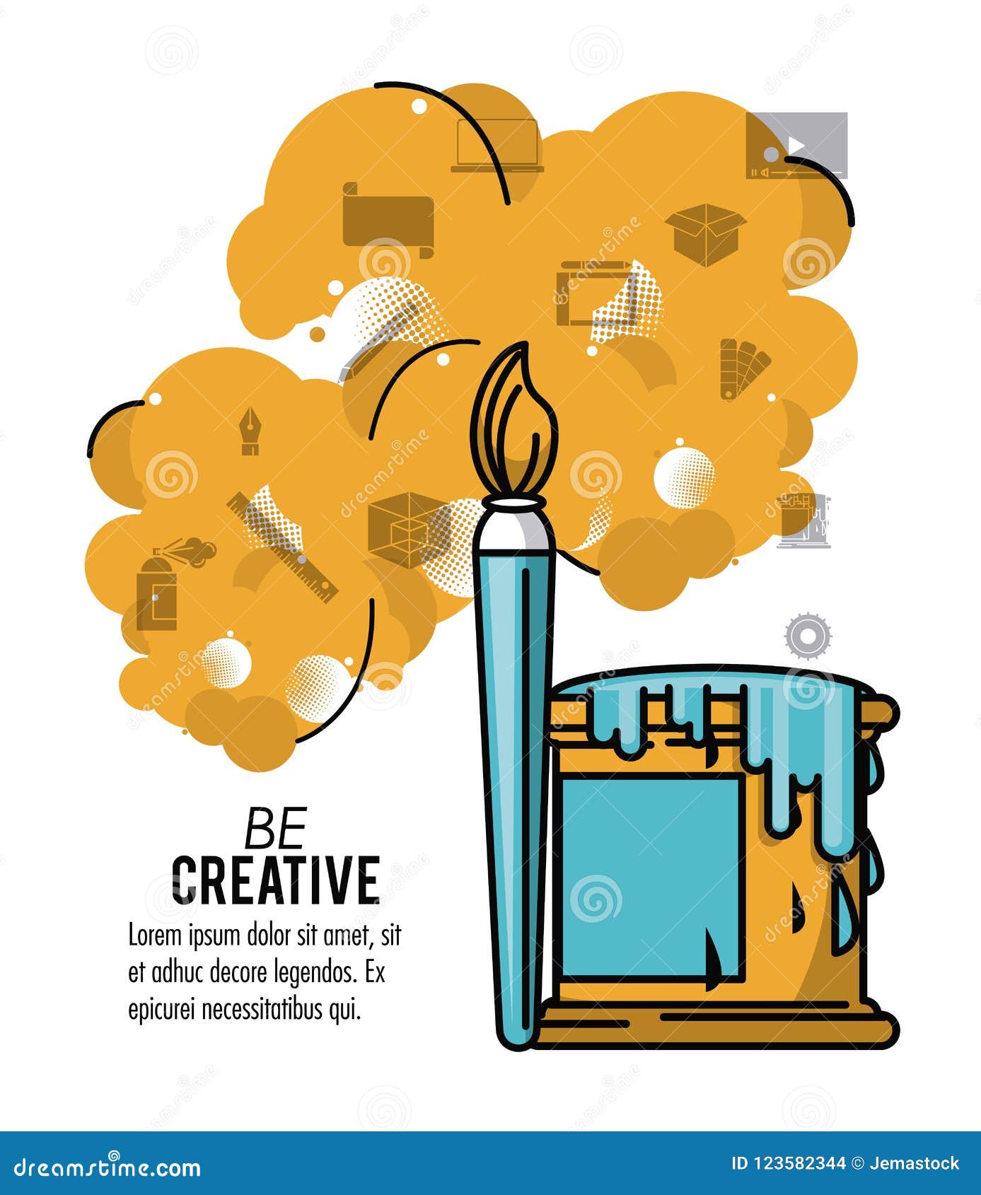 Be creative poster stock vector. Illustration of symbol - 123582344