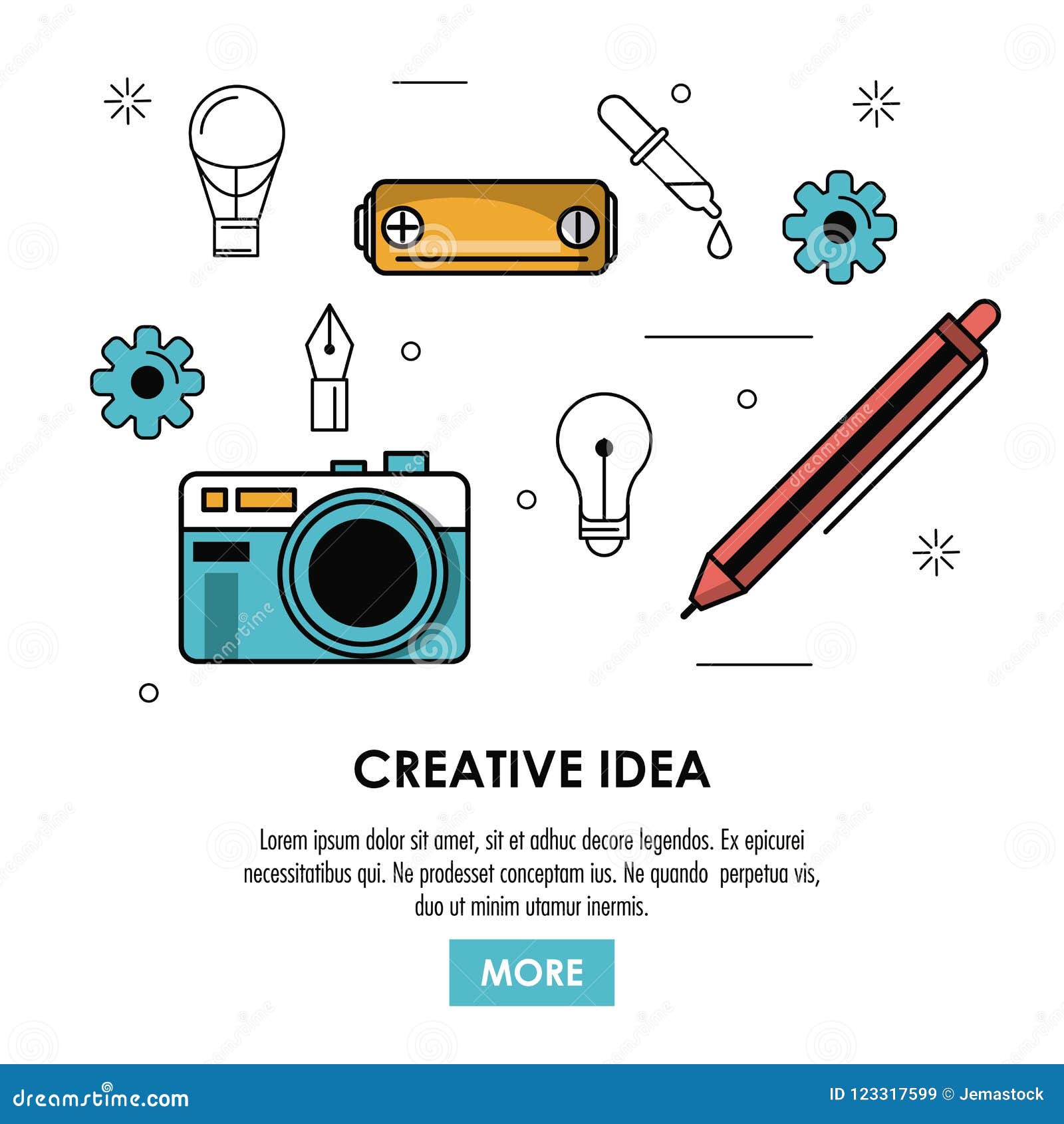 Be creative poster stock vector. Illustration of information - 123317599