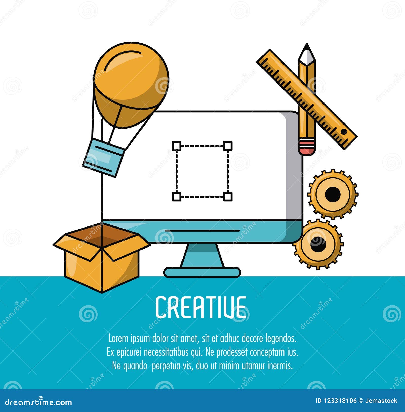 Be creative poster stock vector. Illustration of graphic - 123318106