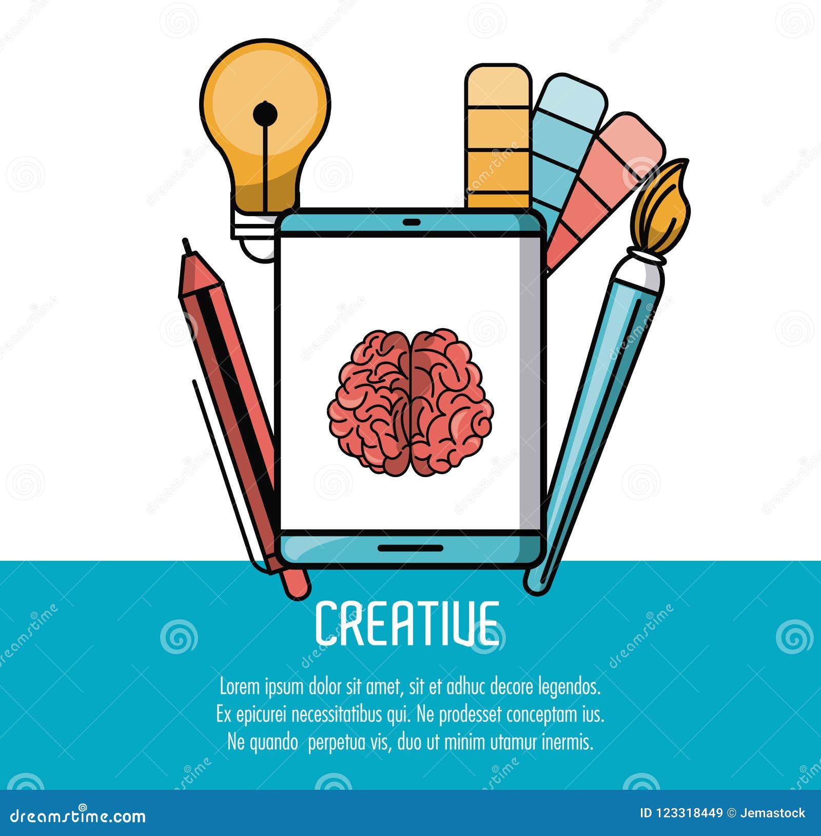 Be creative poster stock vector. Illustration of infographic - 123318449